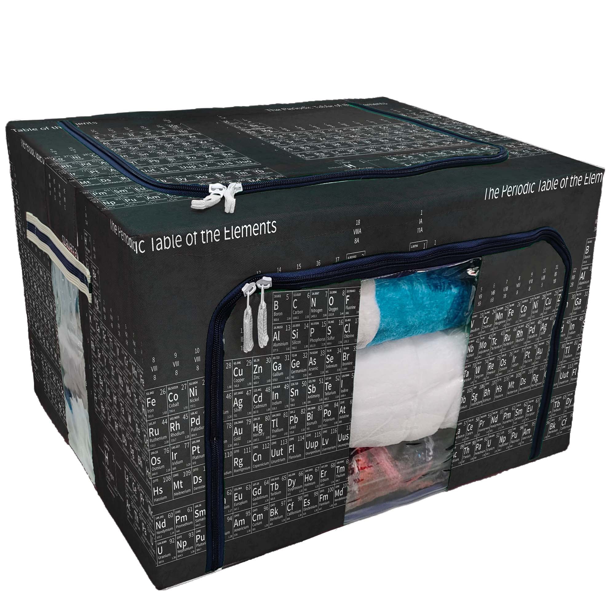 PKQWTM White Chemical Periodic Table Of Elements Storage Bag Clear ...