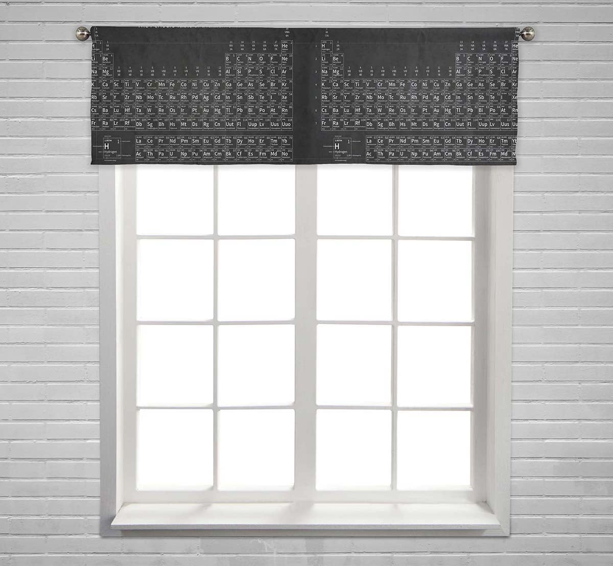 PKQWTM White Chemical Periodic Table Of Elements Window Curtain Valance ...