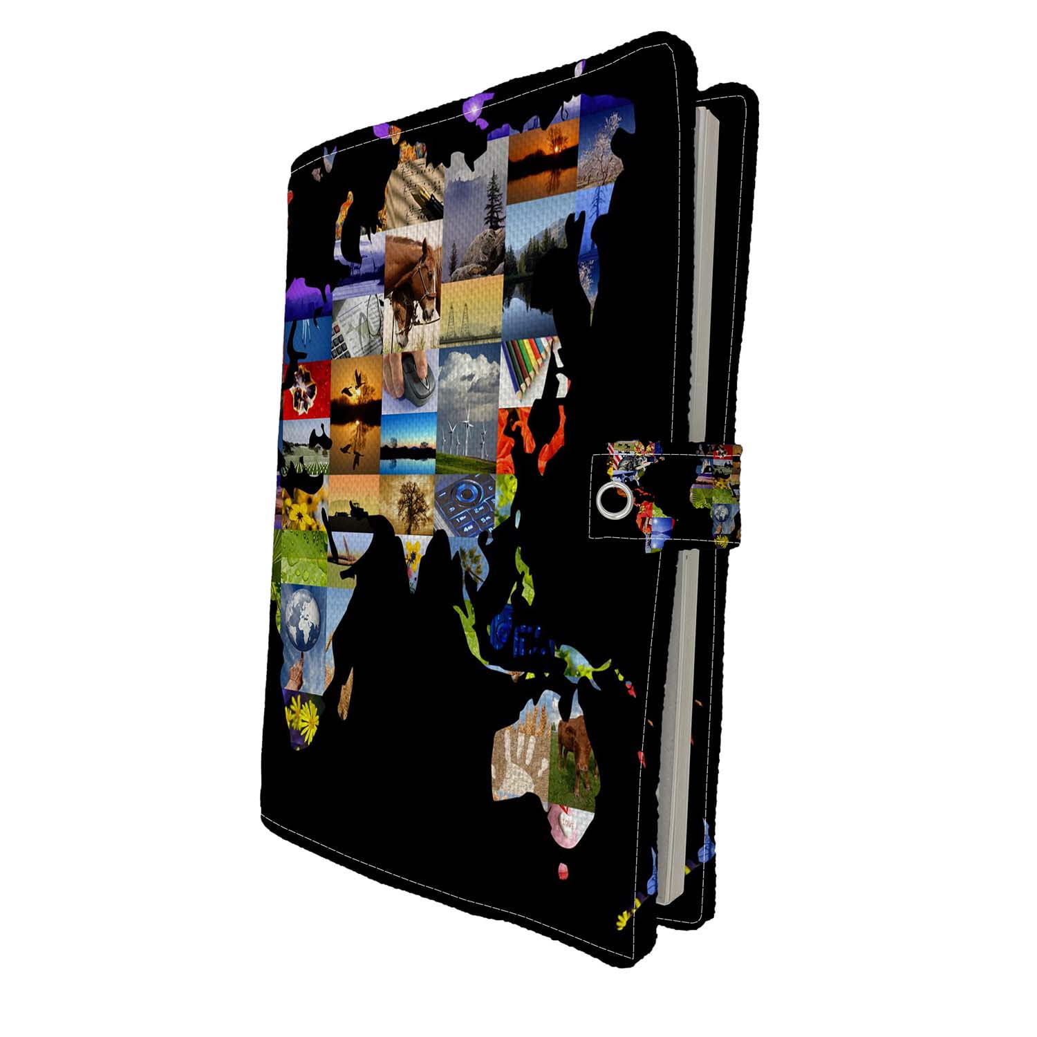 PKQWTM World Map Composed of Photograph Book Cover Book Protector Book ...