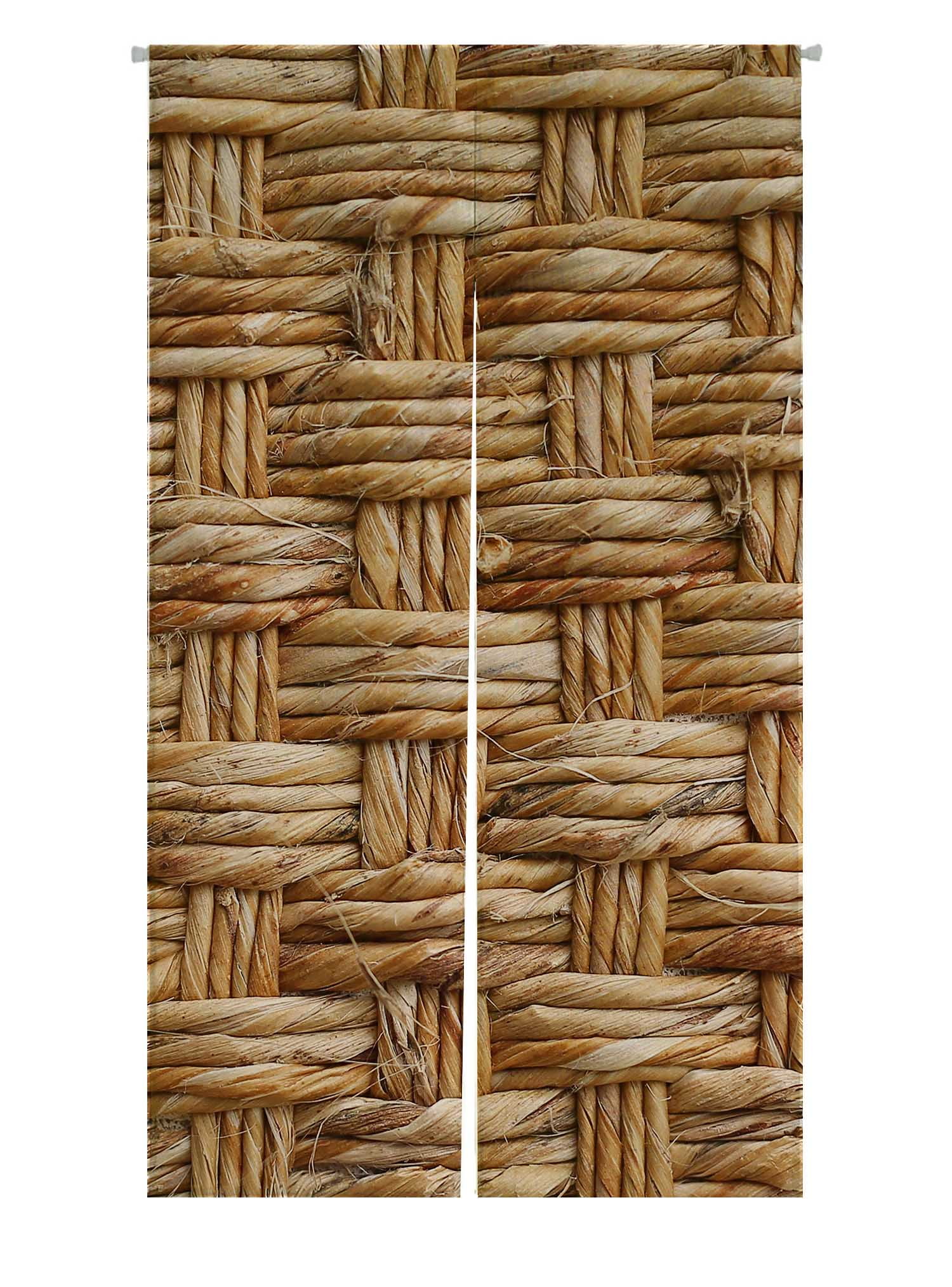 PKQWTM Woven Rattan With Natural Patterns Door Curtain Window Cover ...
