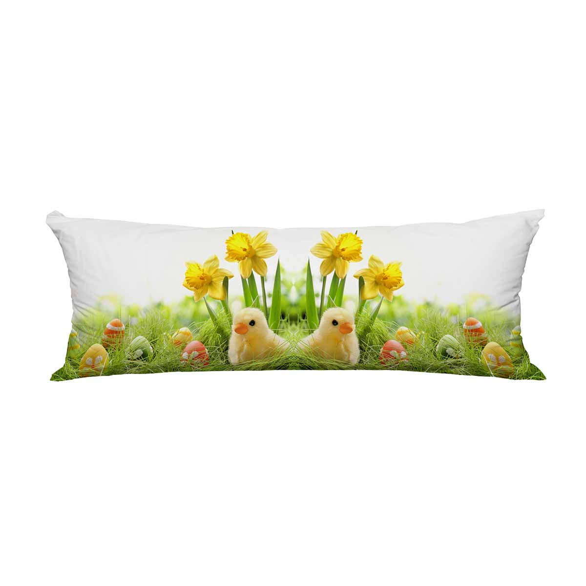 PKQWTM Yellow Easter Chick And Easter Eggs In A Field Long Body Pillow ...