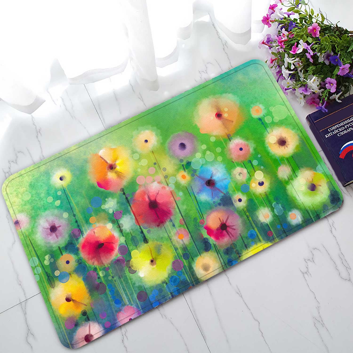 PKQWTM Yellow Red Flowers Green Color Spring Flower Seasonal Nature ...