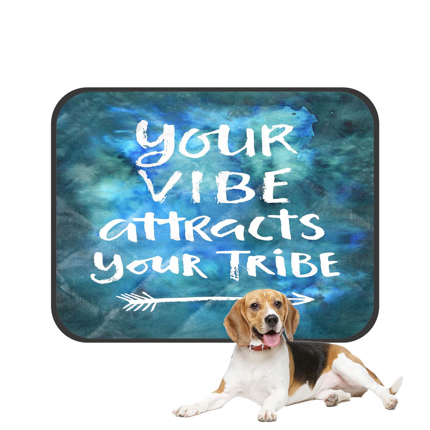 PKQWTM Your Vibe Attracts Your Tribe Modern Calligraphy Pet Dog Cat Bed ...
