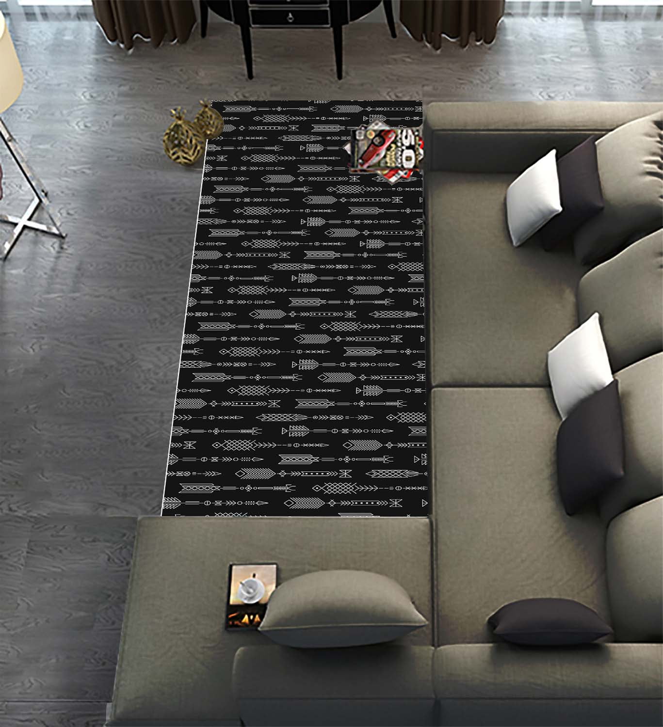 PKQWTM arrows Runner Rug 4 x 12ft Long Area Rug Carpet for Hallway ...