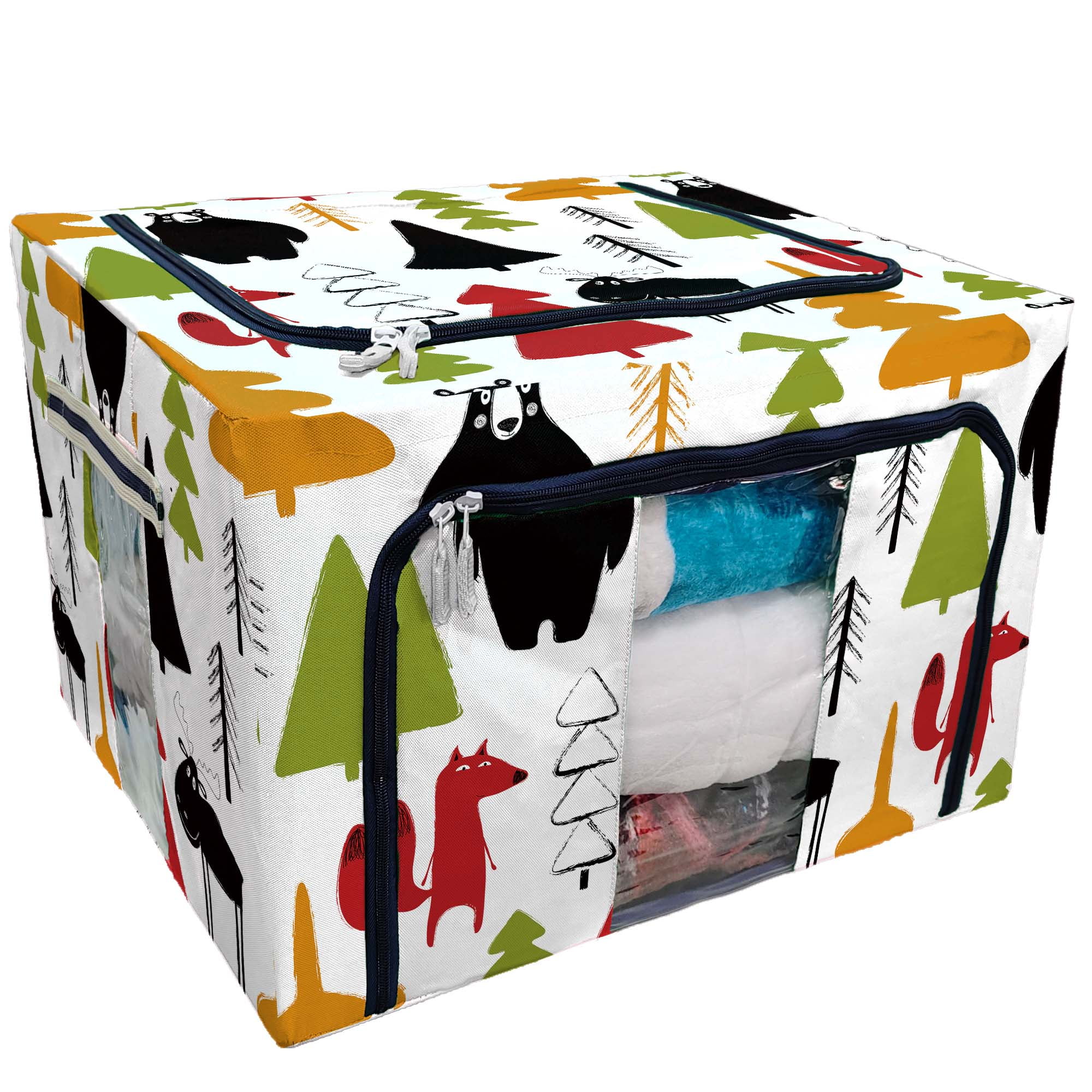 PKQWTM cute animals trees grunge brush forest Storage Bag Clear Window ...