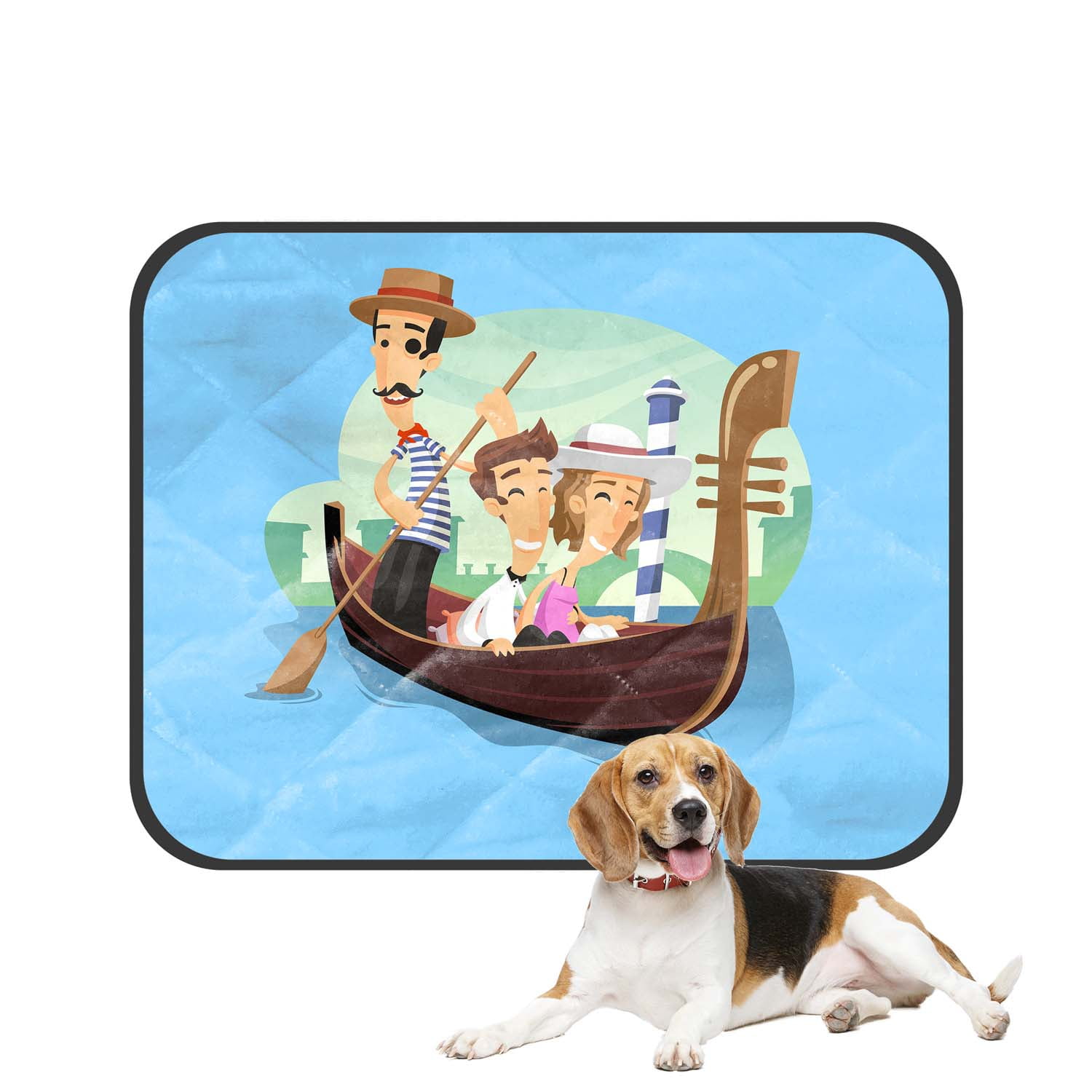 PKQWTM gondola venice ride cartoon Pet Dog Cat Bed Pee Pads Mat Cushion ...
