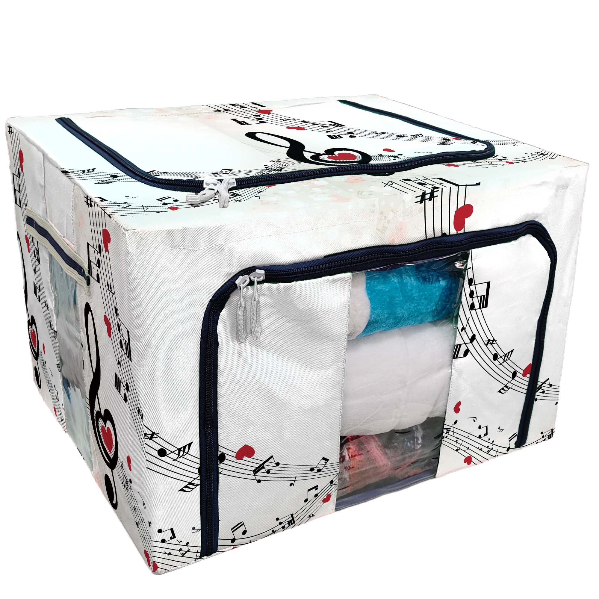 PKQWTM musical treble clef in the shape of heart Storage Bag Clear ...