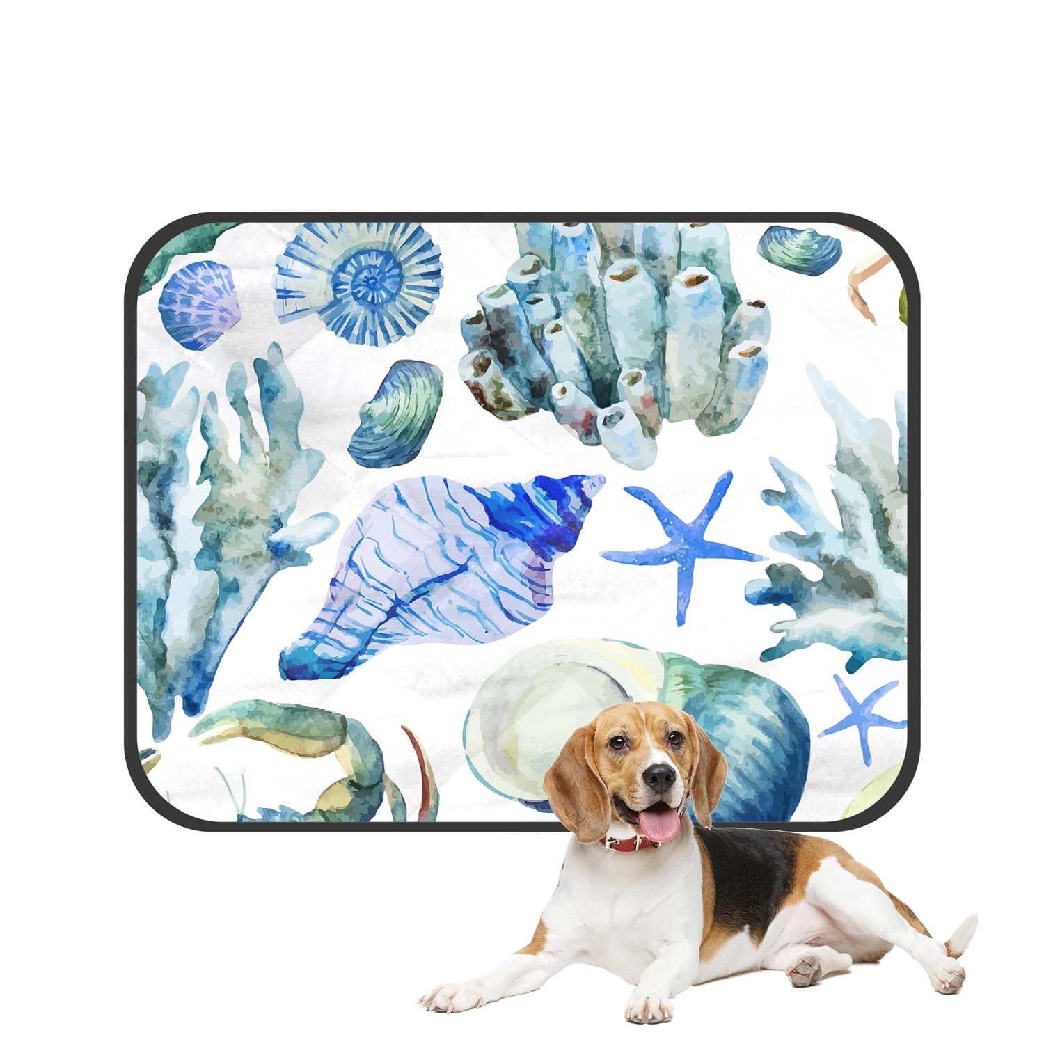 PKQWTM sea ocean shells coral crab wallpaper Pet Dog Cat Bed Pee Pads ...