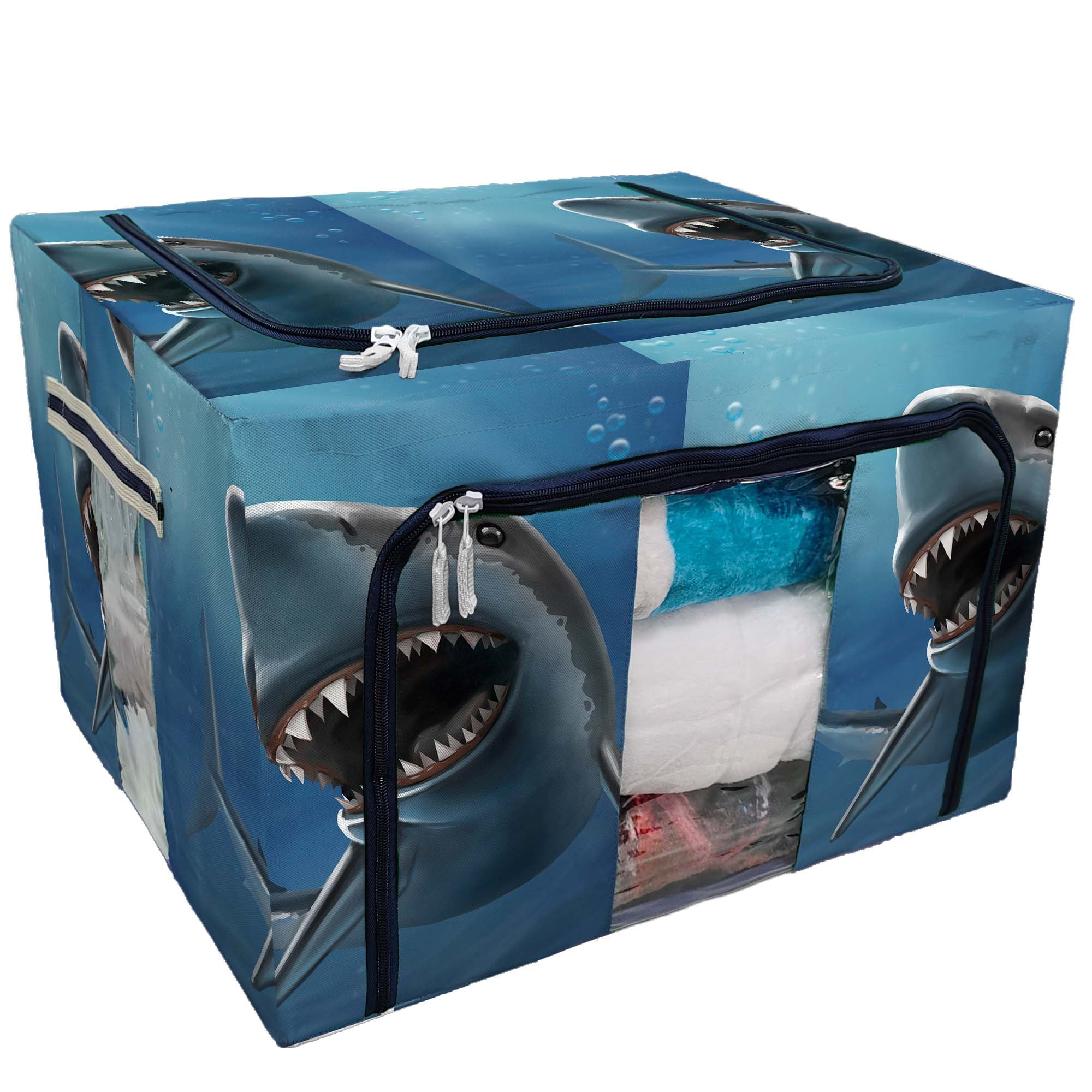 PKQWTM shark Storage Bag Clear Window Storage Bins Boxes Large Capacity ...