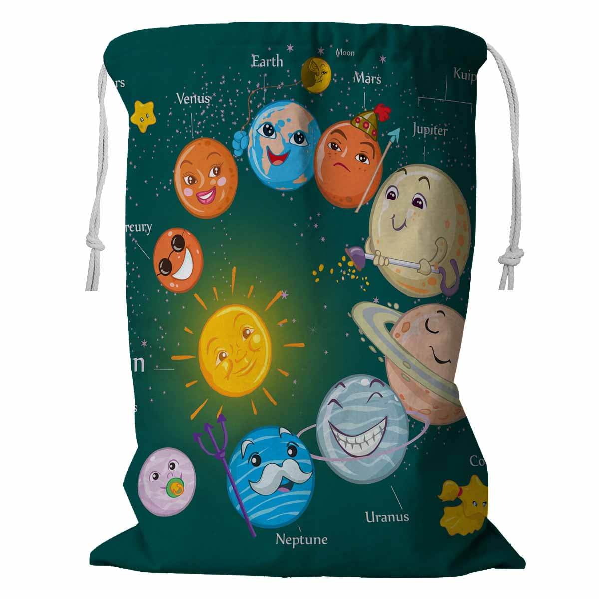 PKQWTM solar system Storage Basket Laundry Bag with Drawstring Size ...