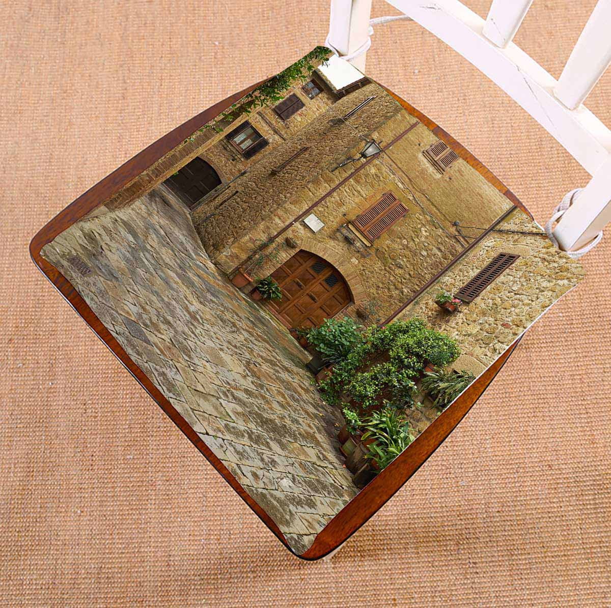 PKQWTM traditional pictorial streets old italian villages Chair Pads ...