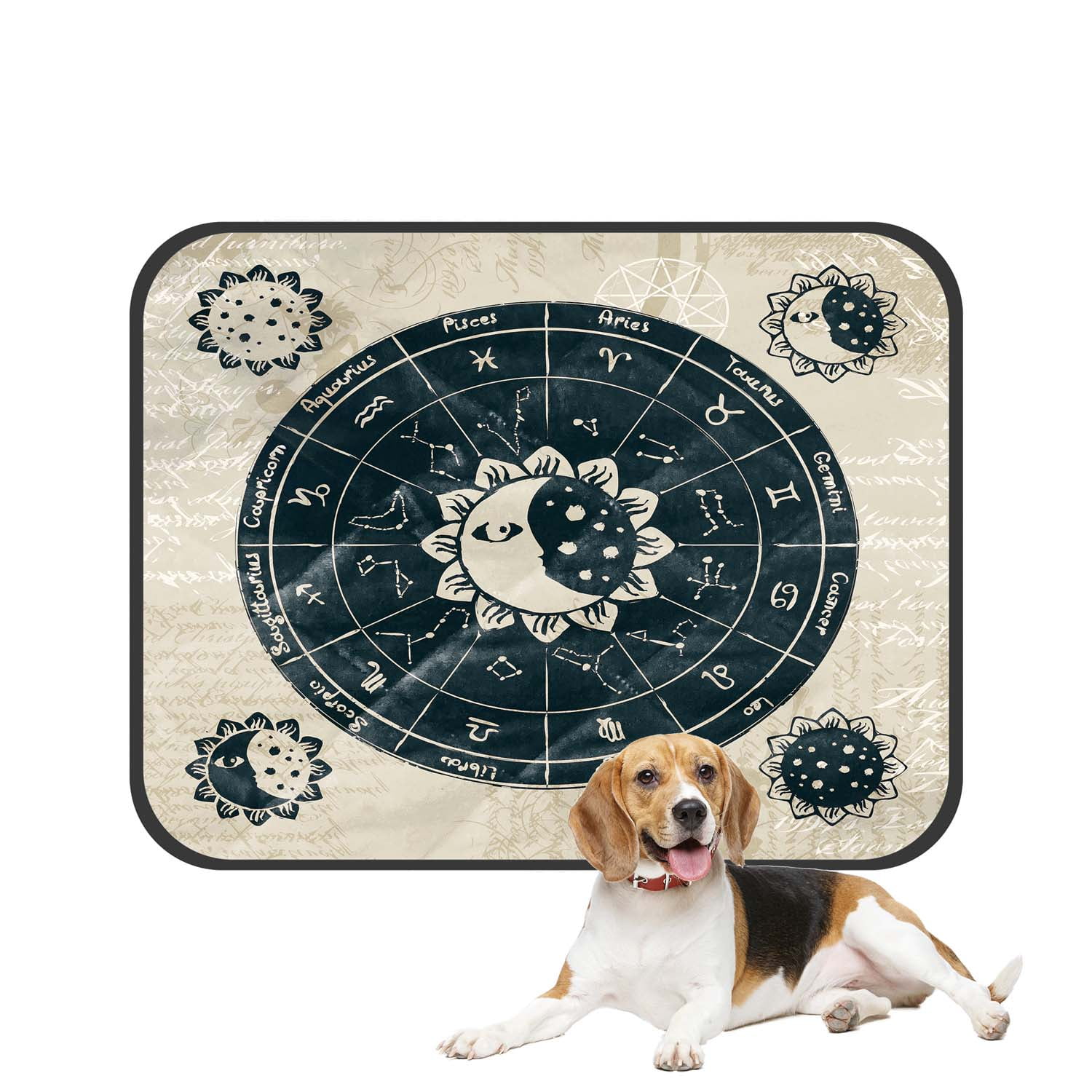PKQWTM zodiac with the sun moon Pet Dog Cat Bed Pee Pads Mat Cushion ...
