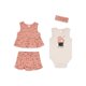 PL Baby by Petit Lem Baby Girl Peplum Top, Shorts, Bodysuit & Headband ...