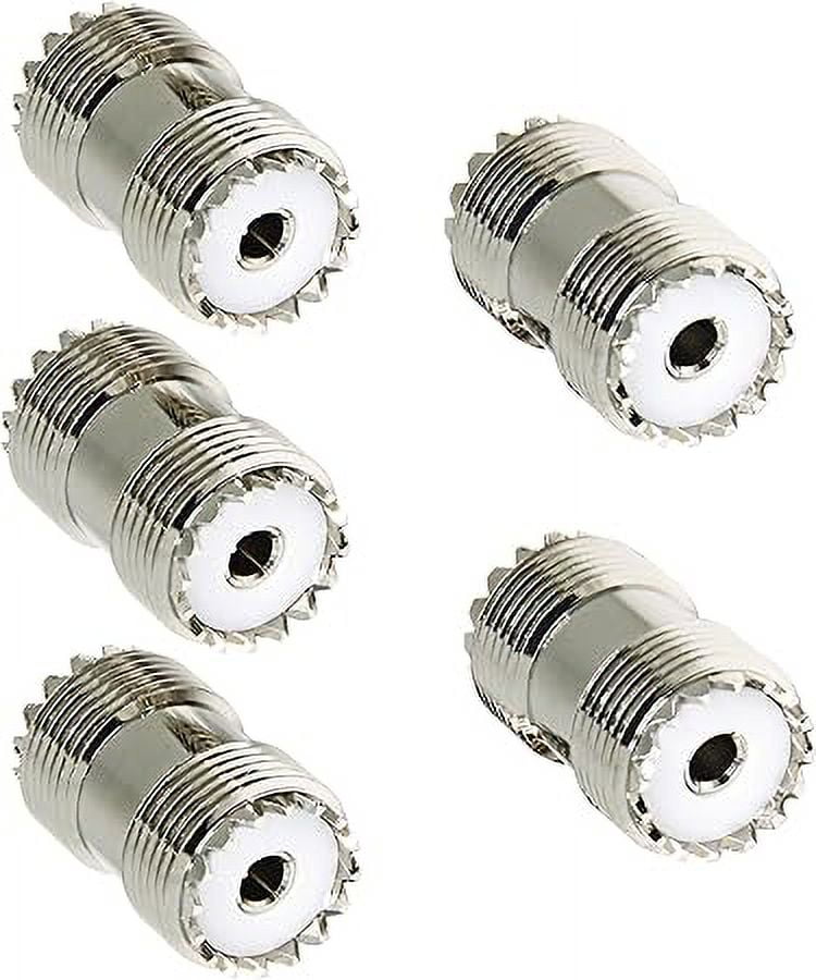 PL259 Barrel Connector, 5-Pack RFAdapter UHF Female to Female Coax ...