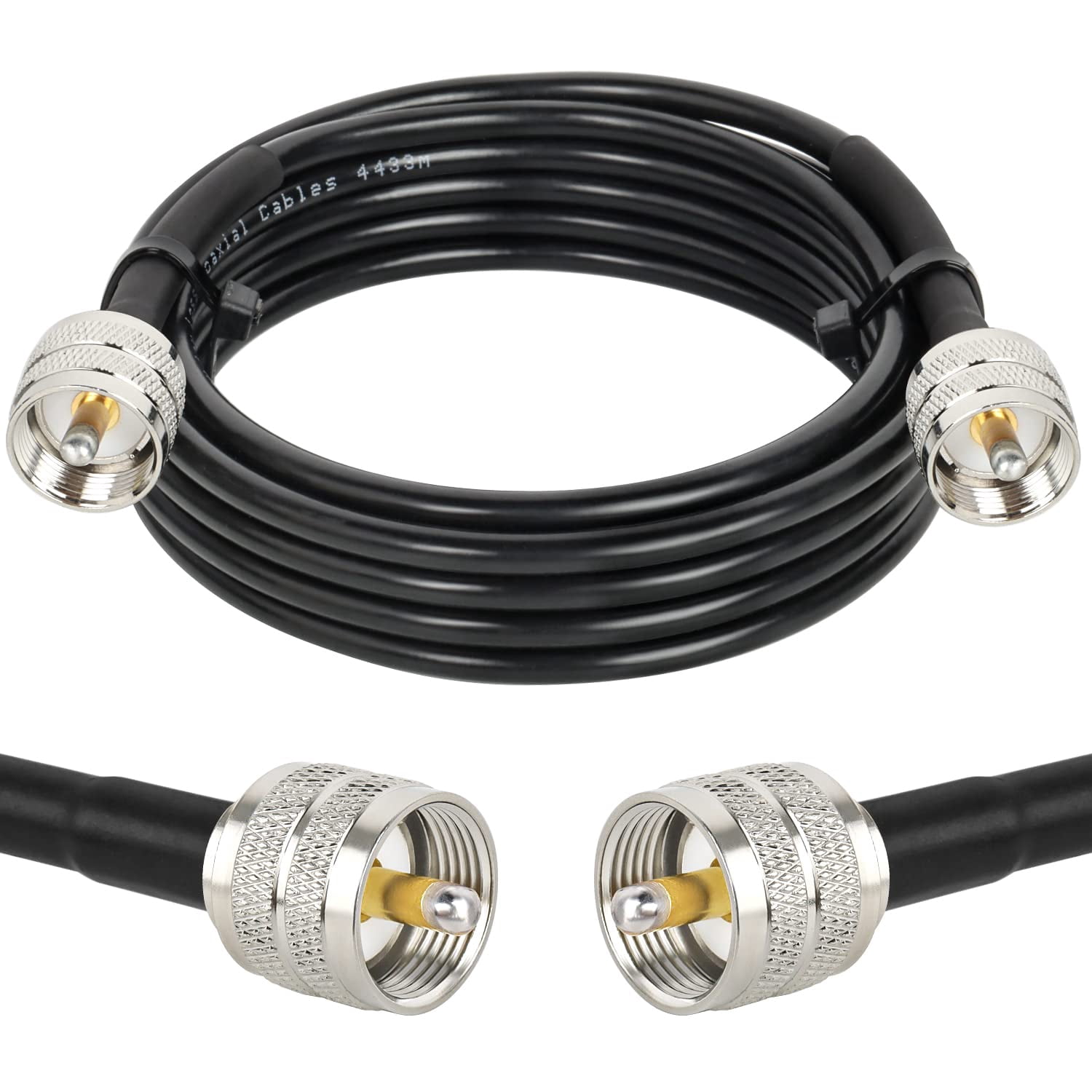 PL259 UHF Cable 10ft, CB Coax Cable RG58 CB Cable UHF Male to Male for ...