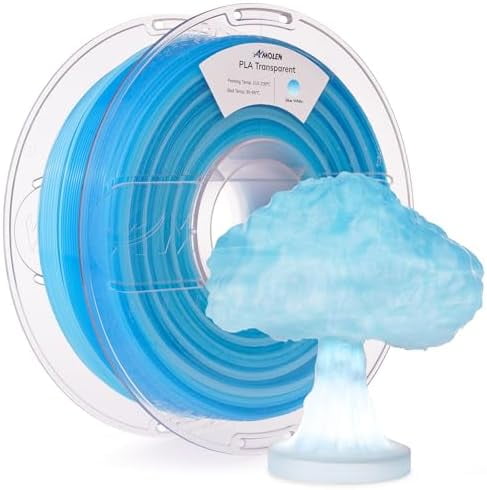 PLA 3D Printer Filament, Clear PLA Filament 1.75mm Transparent Blue ...
