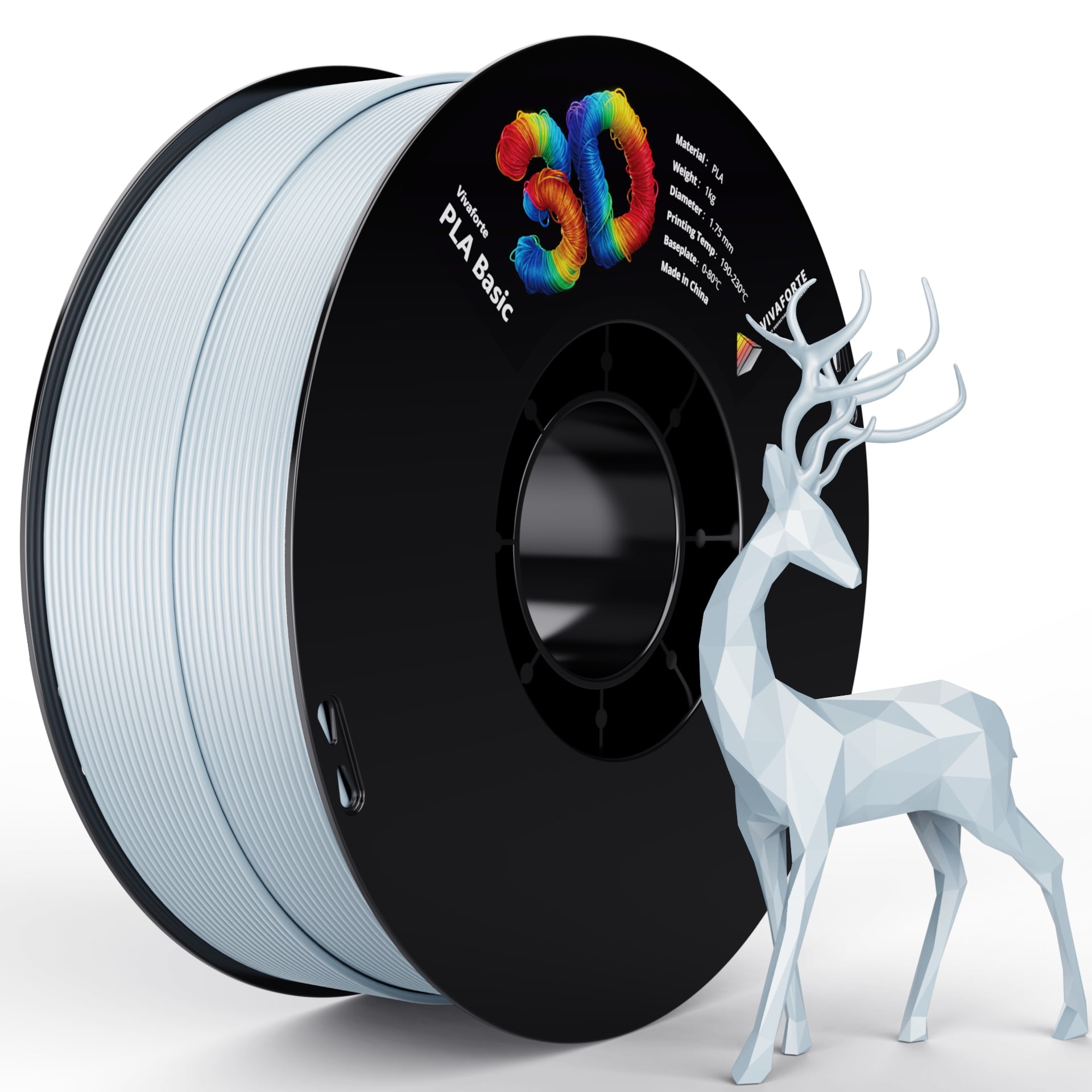 PLA 3D Printer Filaments 1KG Spool, for FDM 3D Printers, Gray - Walmart.com