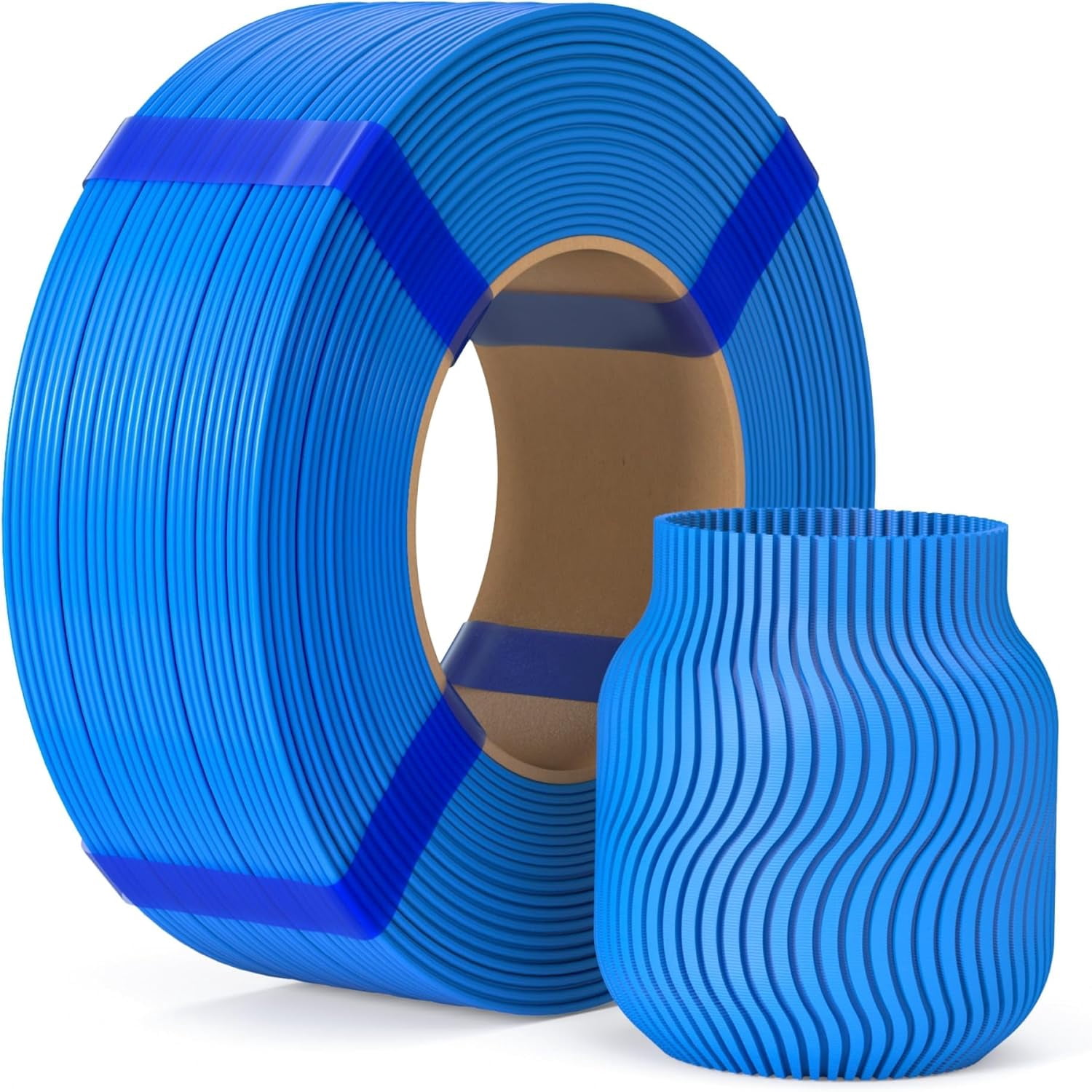 PLA Basic Refill Filament 1.75mm Cyan 1KG, Printer Filament No Spool Dimensional Accuracy +/- 0 ...