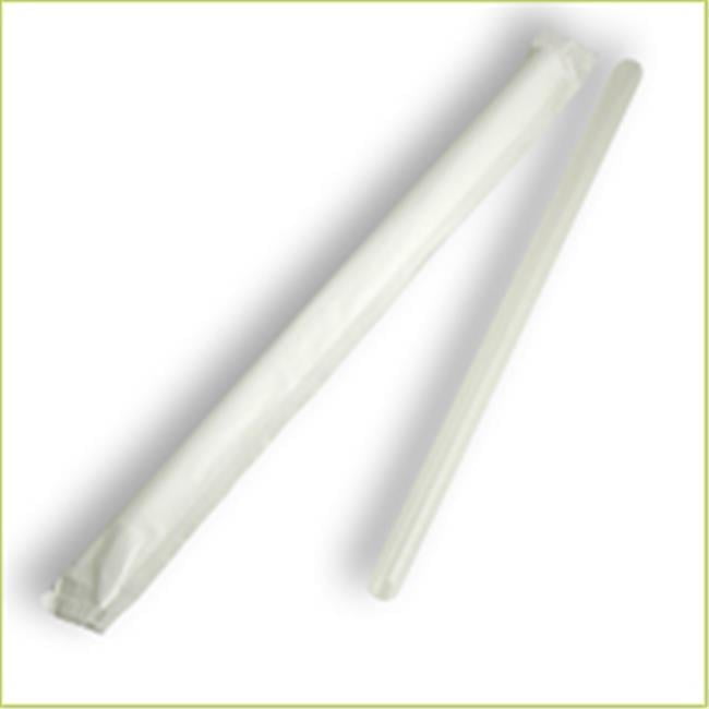 PLA Jumbo Straw-8 in. in.- L- Clear- individually wrapped - 2000 pcs ...
