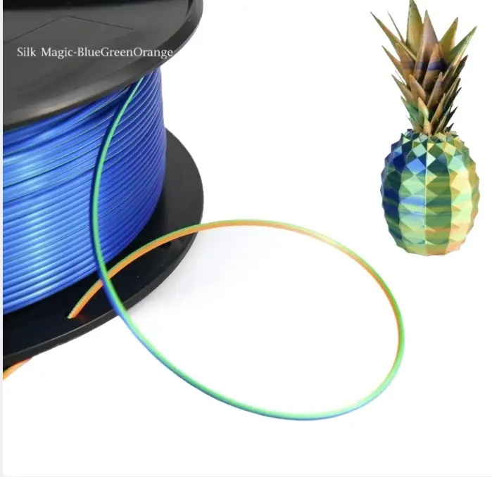PLA Magic Triple-Color Silk Filament for 3D Printers,1kg (Blue-Green ...