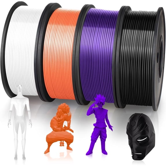 PLA Printing Filament 1.75mm, 250gx4 Spools, PLA Filament Bundle 4 ...