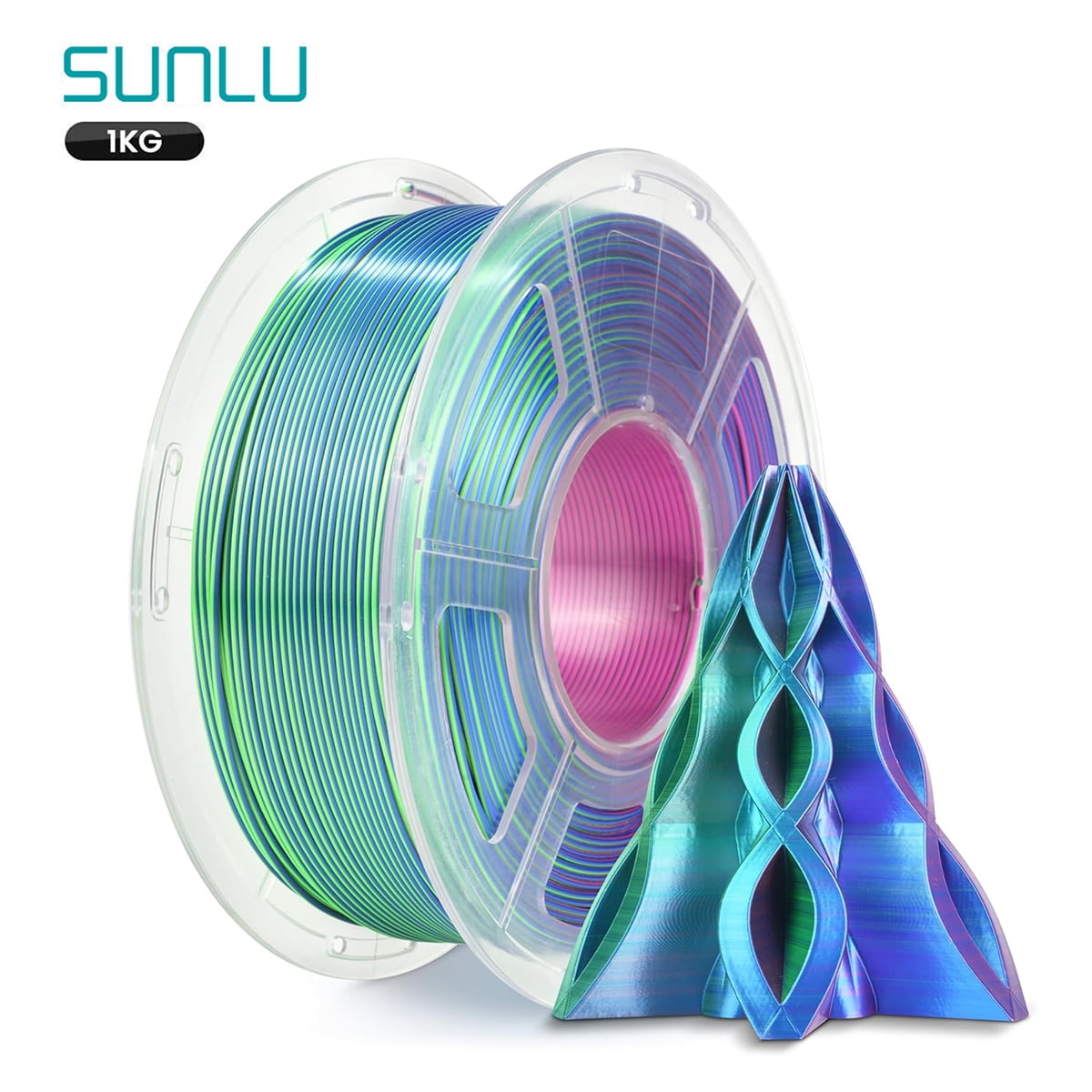 PLA+ Silk Filament 1.75mm, SUNLU 3D Printer Filament Silk PLA+, Triple ...
