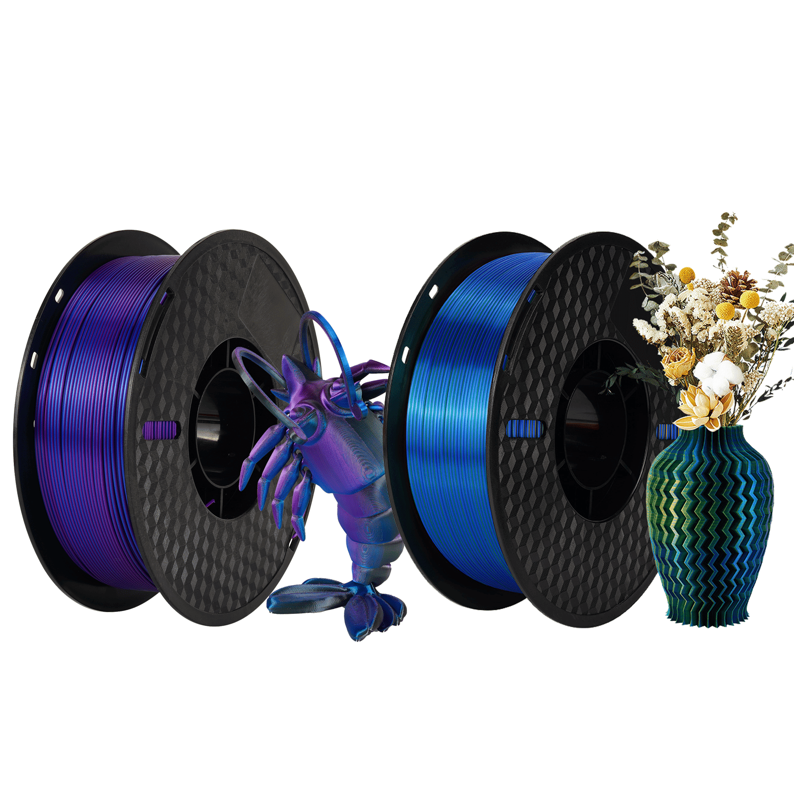 PLA Silk Tricolor Filament 1.75mm Dimensional Accuracy +/- 0.03mm ...