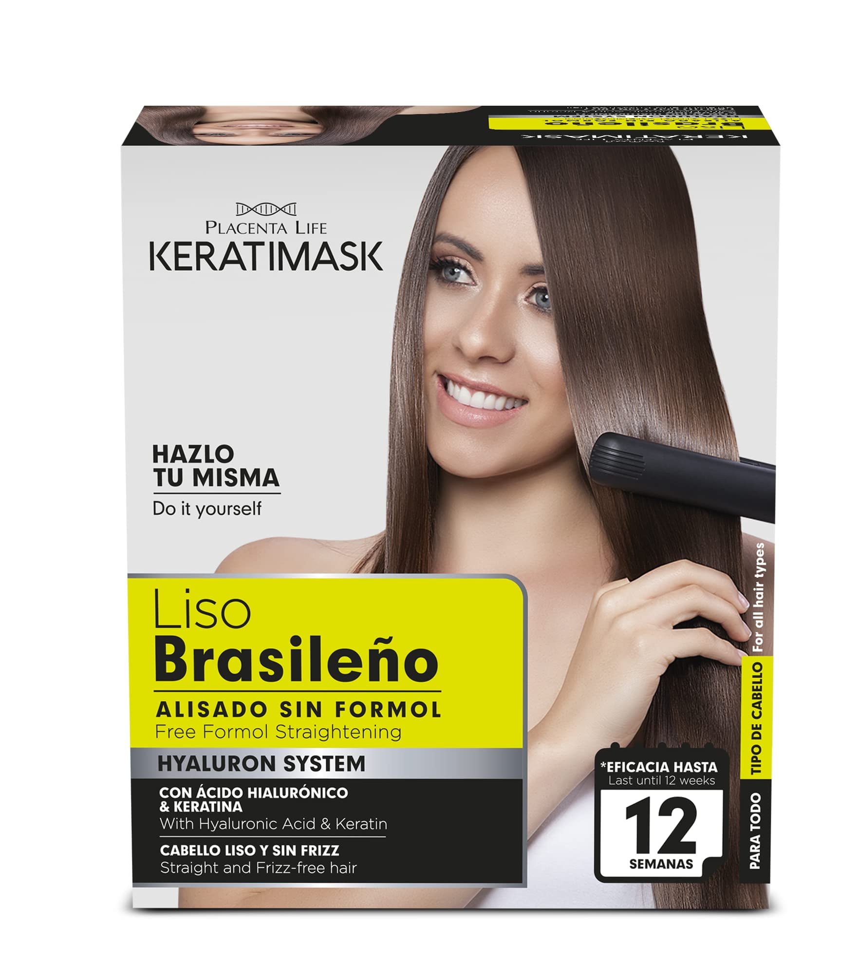 PLACENTA LIFE KERATIMASK Brazilian Straightening Kit with Keratin and ...