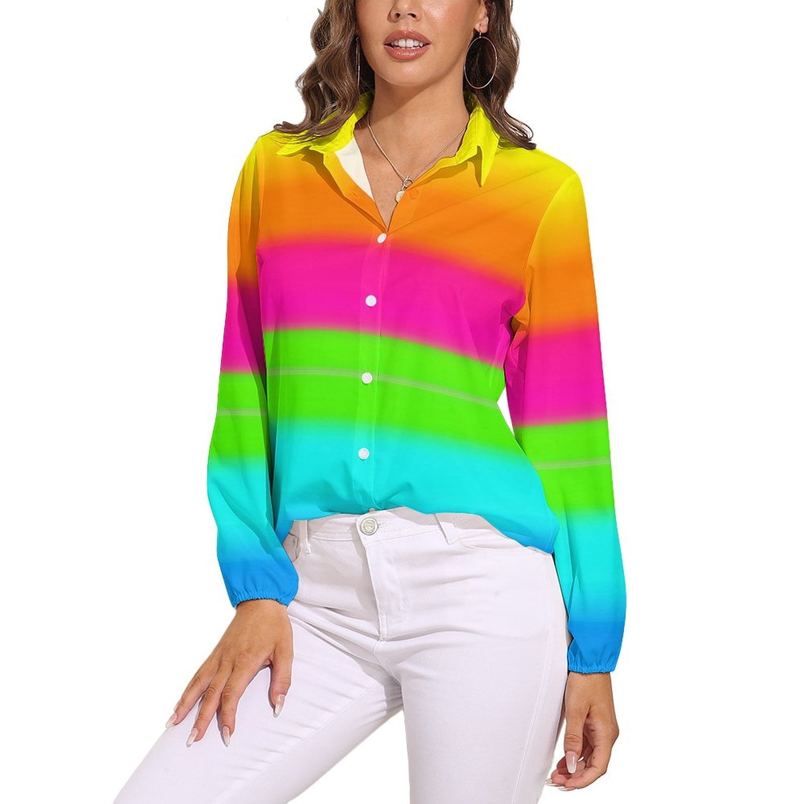 PLAIN SOLID NEON FLUORESCENT RAINBOW STRIPES 5 COLORS-2 Vntage Casual ...