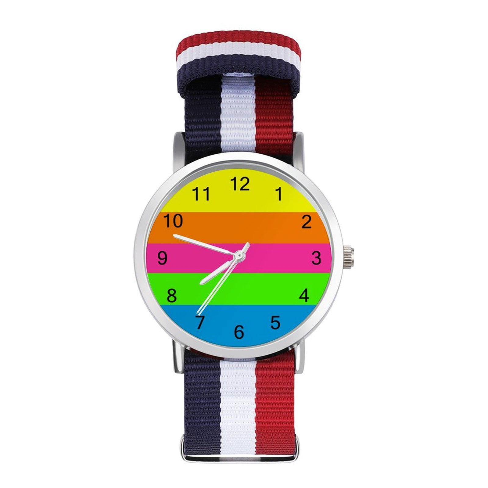 PLAIN SOLID NEON FLUORESCENT RAINBOW STRIPES 5 COLORS Casual Wrist ...