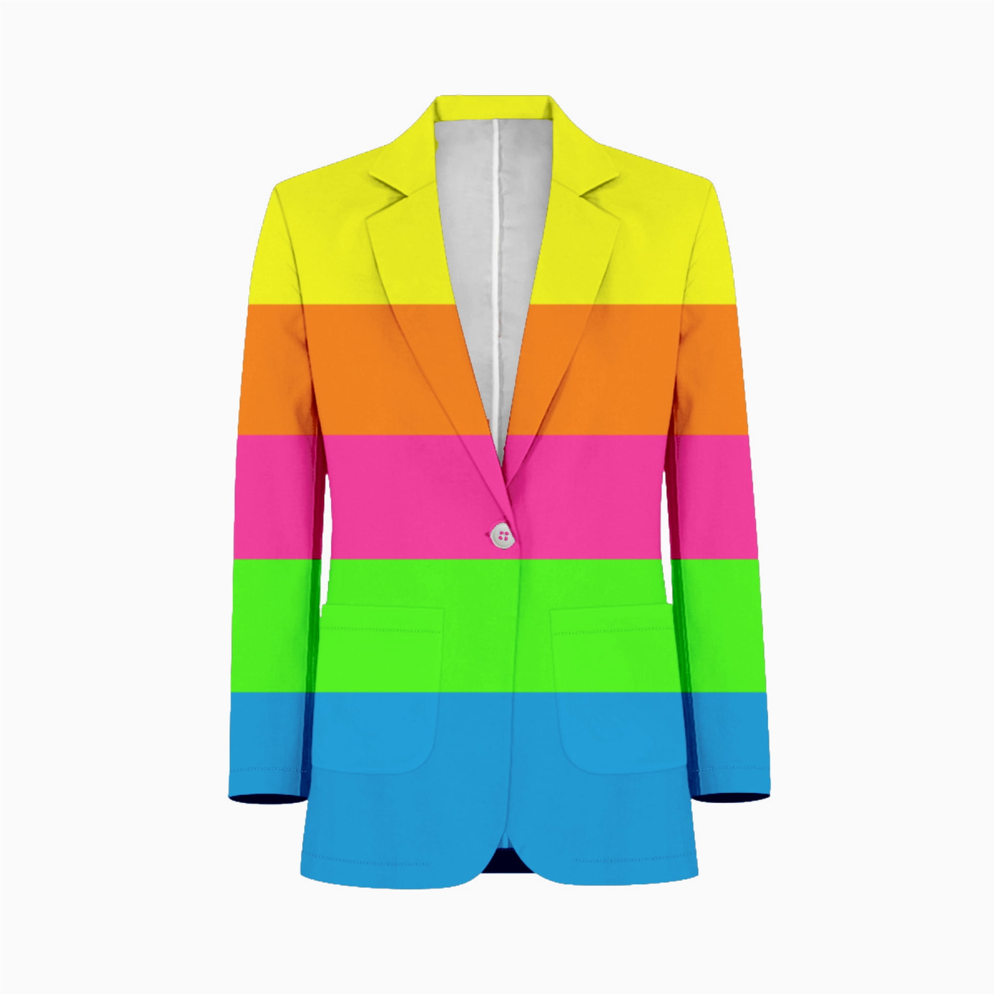 PLAIN SOLID NEON FLUORESCENT RAINBOW STRIPES 5 COLORS Mens Suits Shawl ...