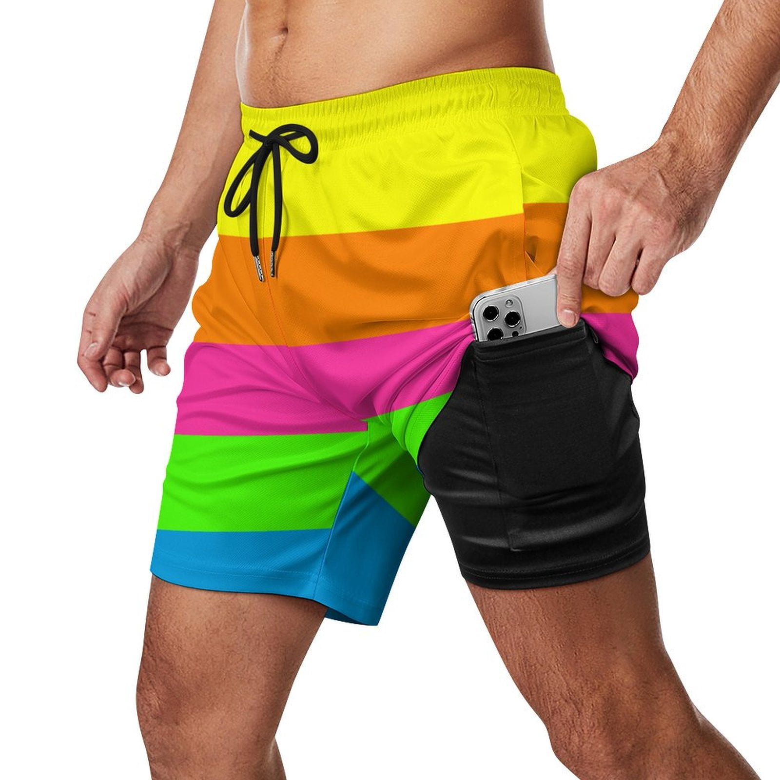 PLAIN SOLID NEON FLUORESCENT RAINBOW STRIPES 5 COLORS Quick Dry ...