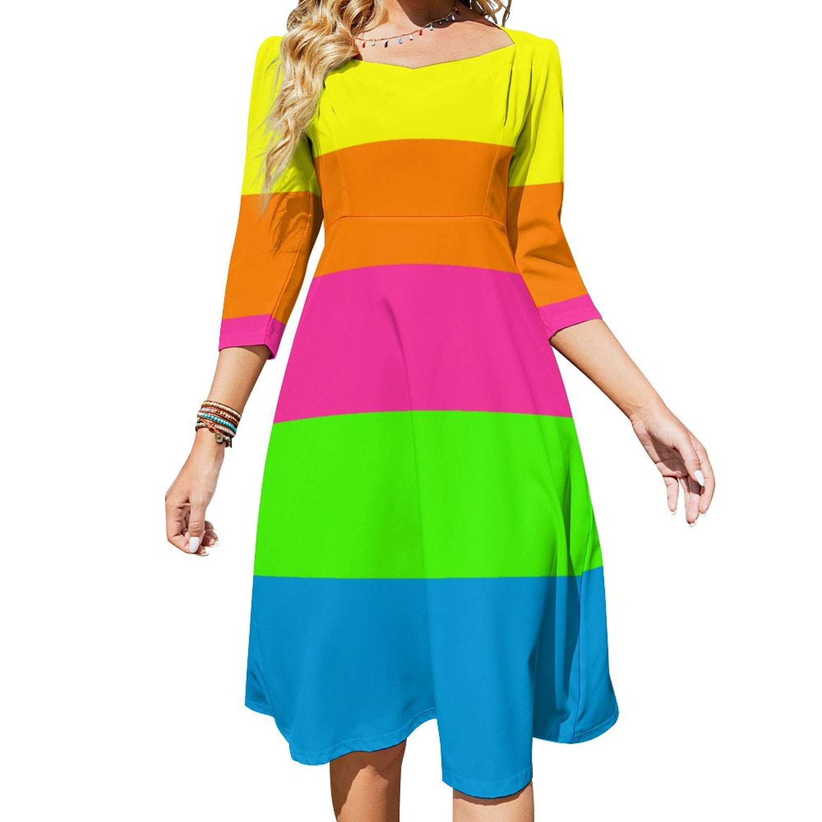 PLAIN SOLID NEON FLUORESCENT RAINBOW STRIPES 5 COLORS Sweetheart Knot ...