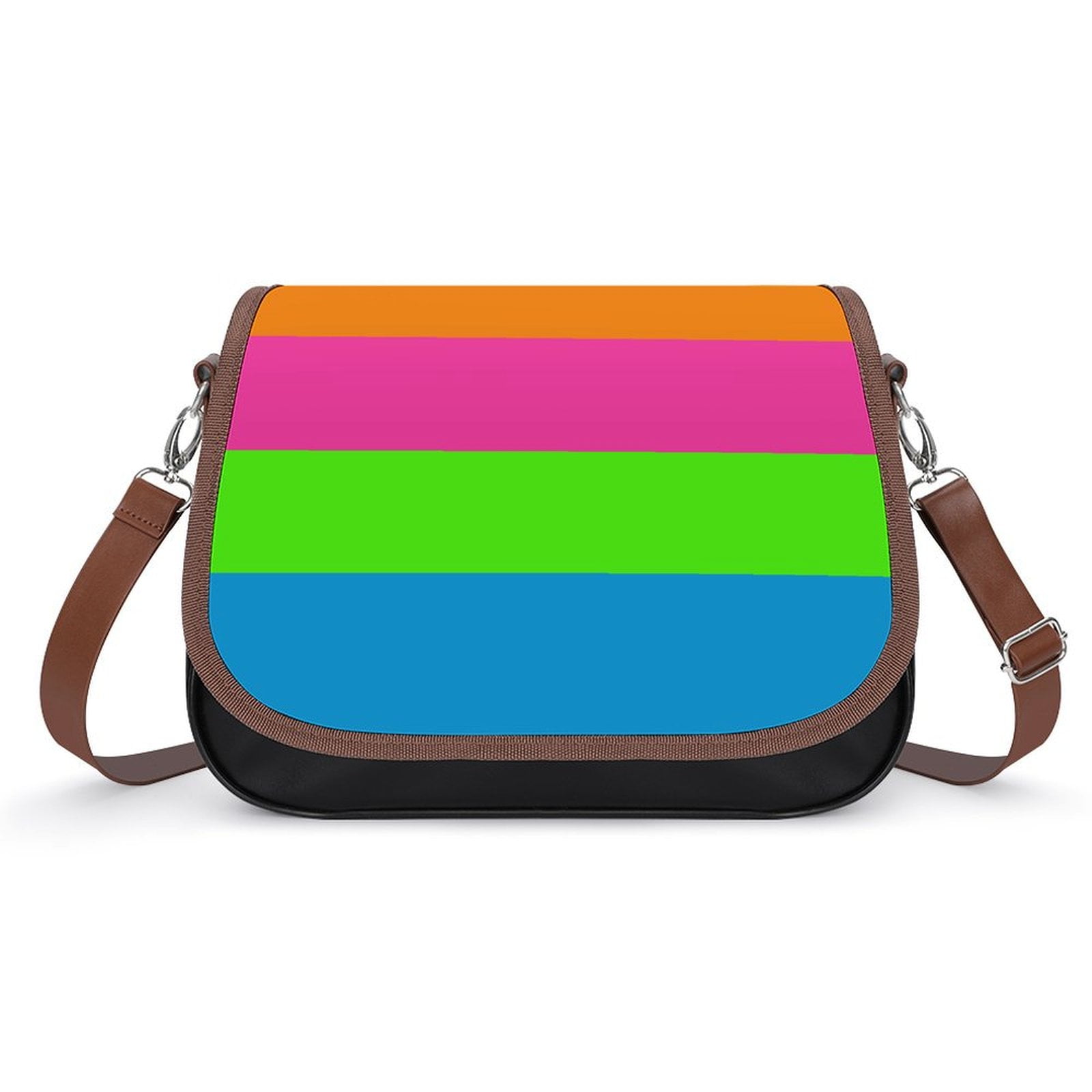 PLAIN SOLID NEON FLUORESCENT RAINBOW STRIPES 5 COLORS Vintage Crossbody ...