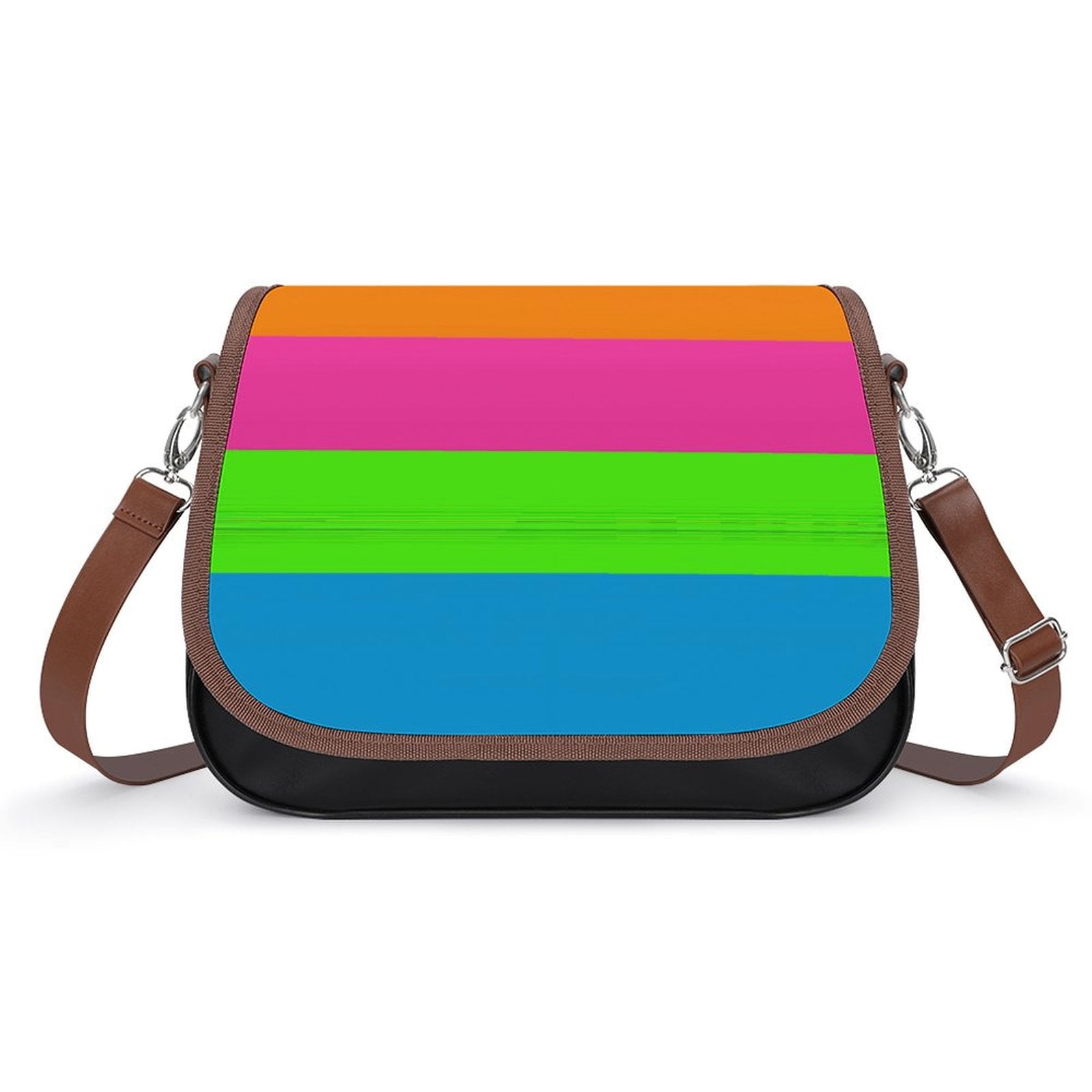 PLAIN SOLID NEON FLUORESCENT RAINBOW STRIPES 5 COLORS Women's PU ...