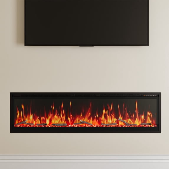 PLAMLE 72 Inch Smart Electric Fireplace with WiFi & Voice Control, Wall ...