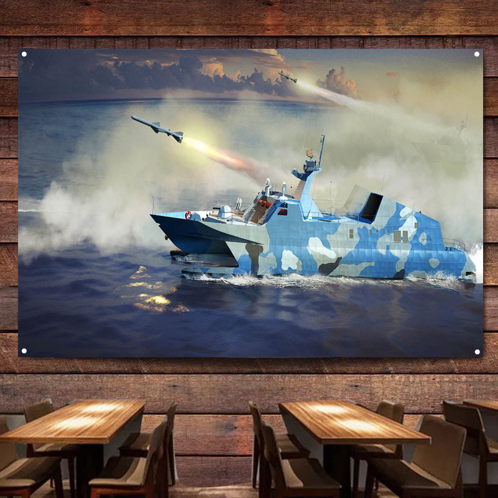 PLAN Type 22 Missile Boat Battleship Wall Art Banners Hanging Flags ...