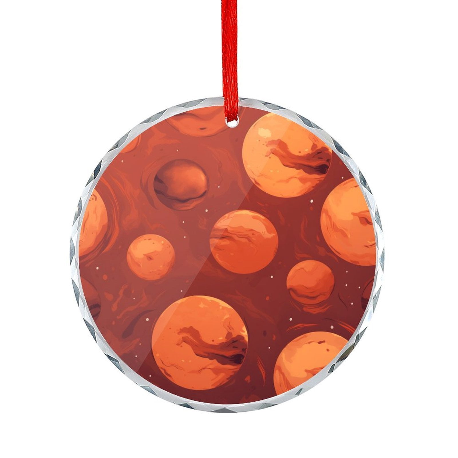 PLANET MARS Xmas Ornament Outer Space Round Glass Hanging Ornament ...