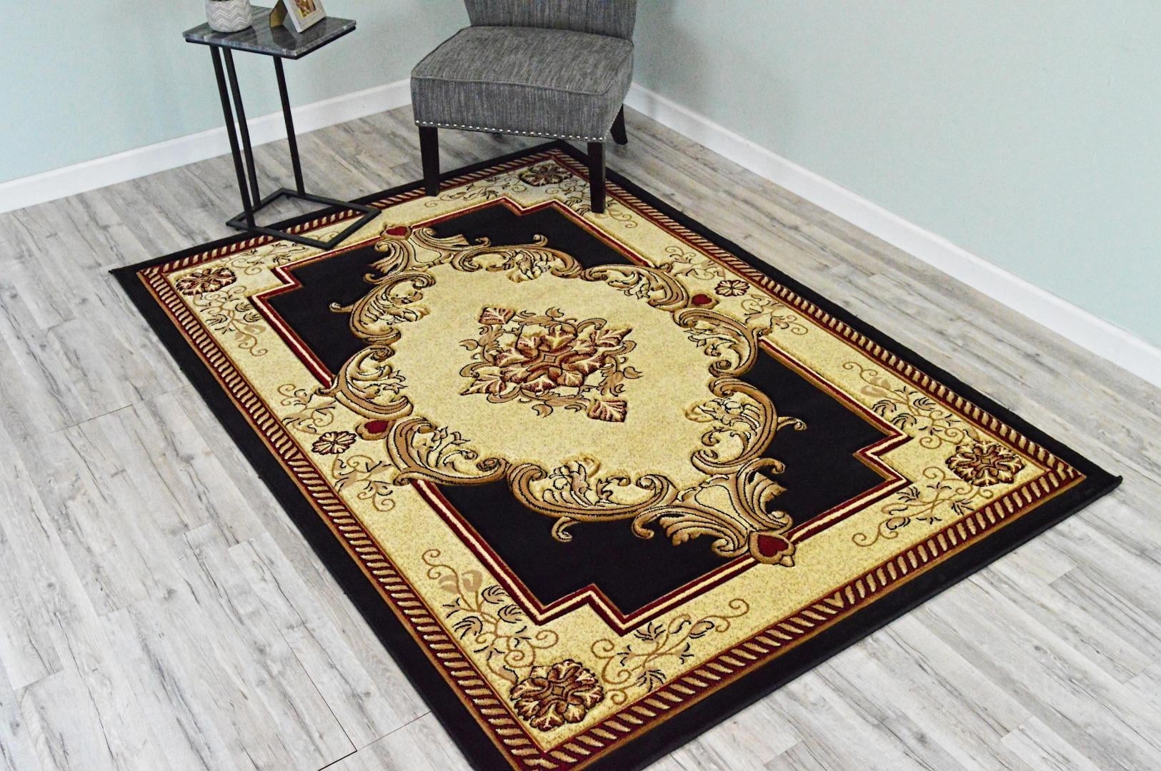 Glamour Thick Plush Oriental Area Rug Traditional Carpet Floral ...