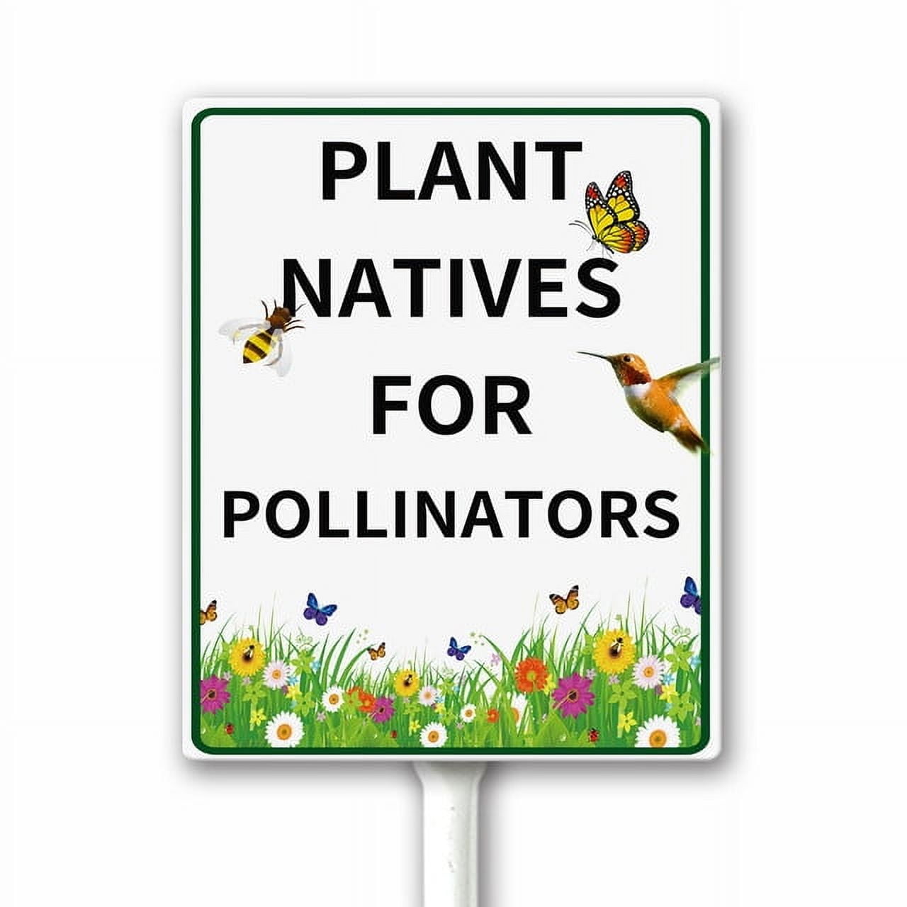 PLANT NATIVES FOR POLLINATORS Yard Sign With Stake POLLINATORS Garden ...