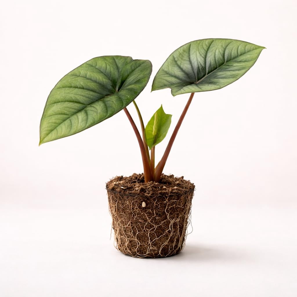 PLANT NOOK Alocasia Platinum Live Plant Starter Plug | Silver Tone ...