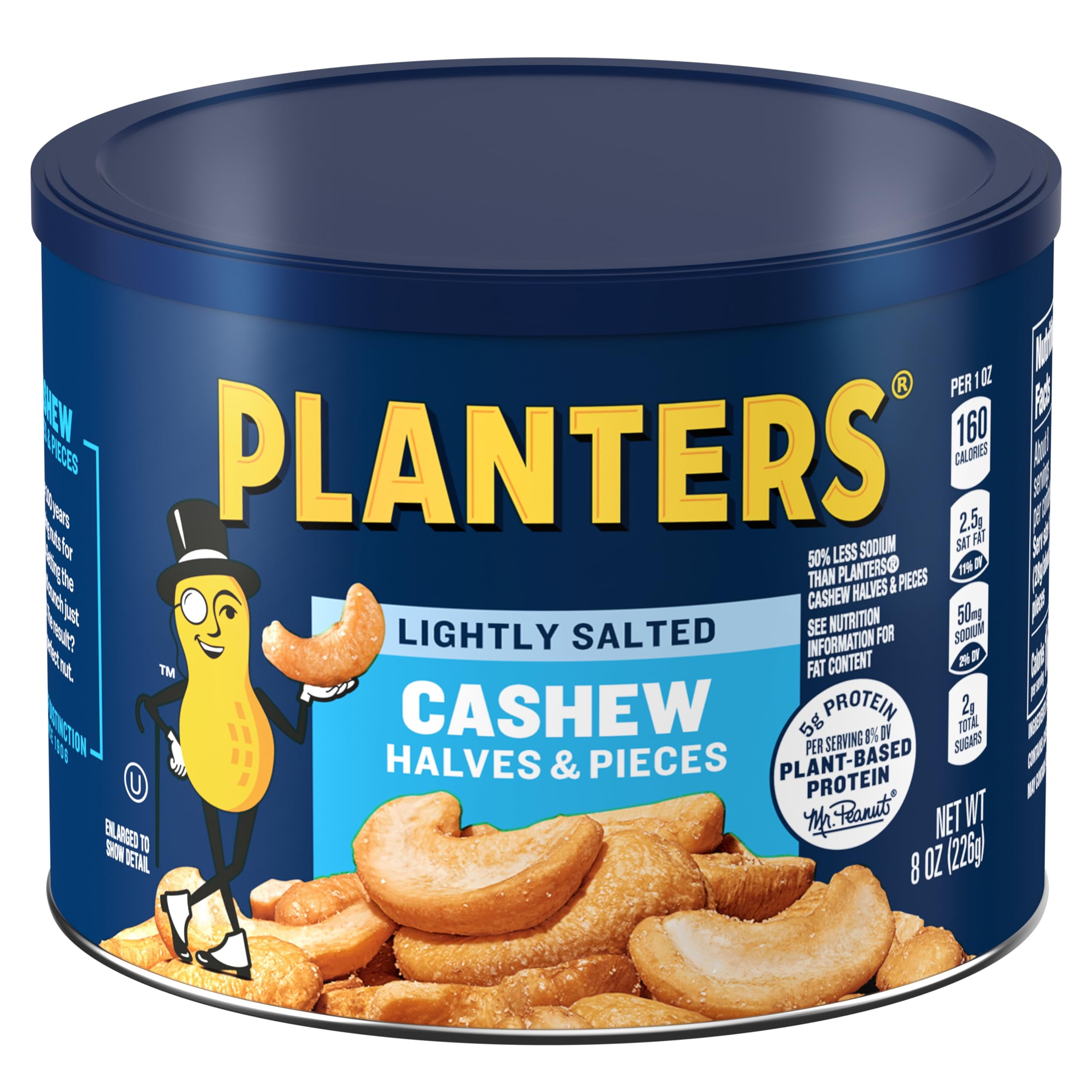 PLANTERS Lightly Salted Cashew TSF6 Halves & Pieces, Party Snacks ...