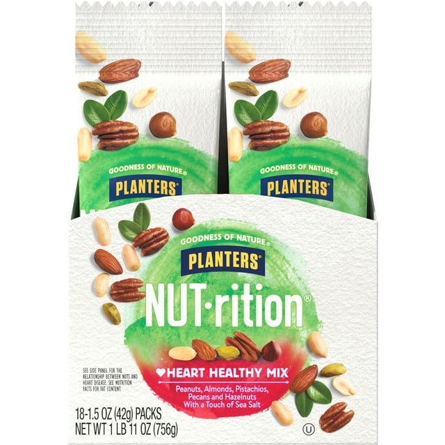 Planters Nut Rition Heart Healthy Mix 18 Ct 15 Oz Bags