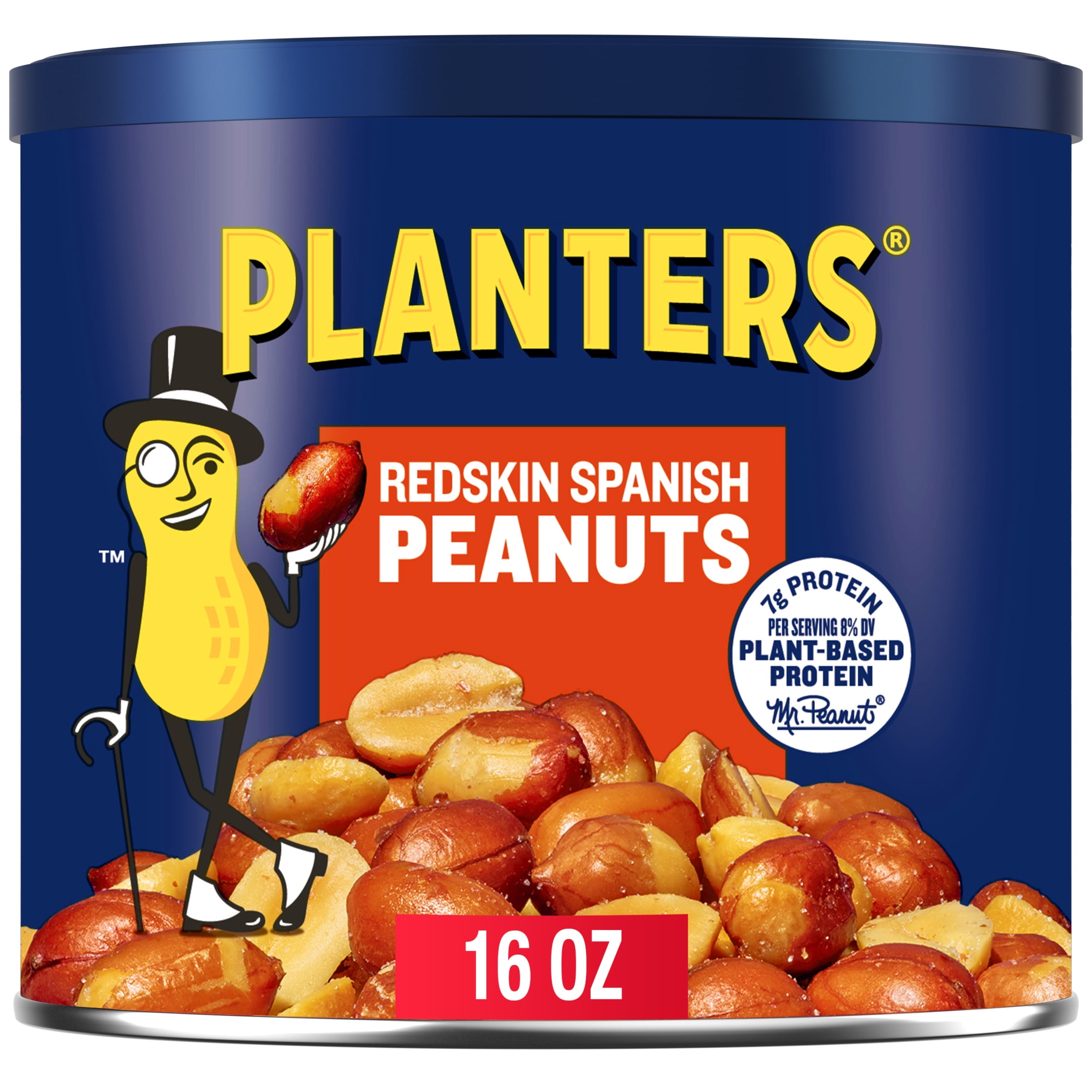 PLANTERS Redskin Spanish Peanuts, Roasted Salted Peanuts, Plant Based ...