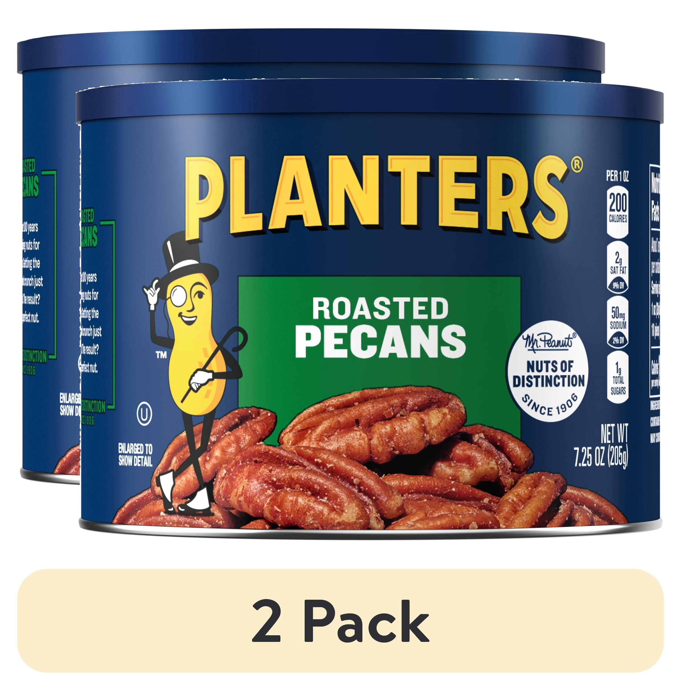 (2 pack) PLANTERS Roasted Pecan Nuts, Party Snacks, Plant-Based Protein ...