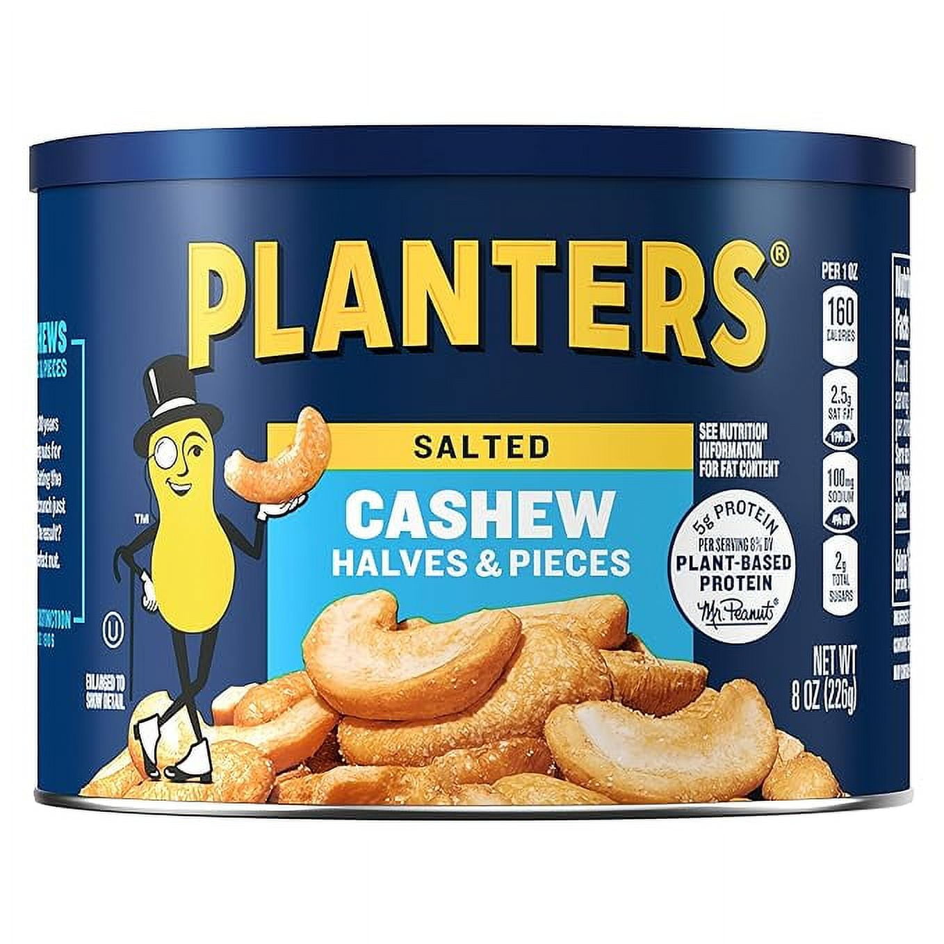 PLANTERS Salted Cashew Halves & Pieces, Party Snacks, Plant-Based ...