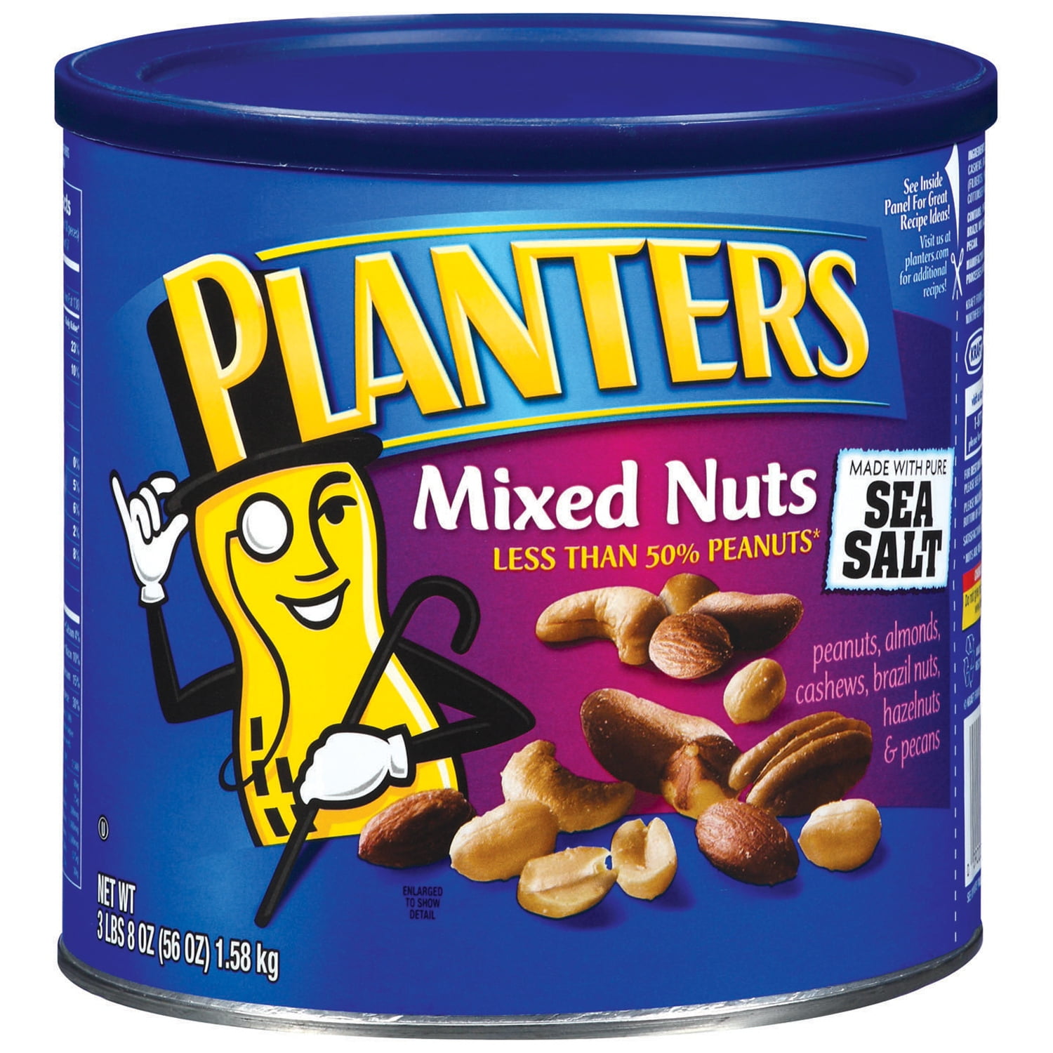 PLANTERS Salted Mixed Nuts, Party Snacks, Plant-Based Protein 56oz (1 ...
