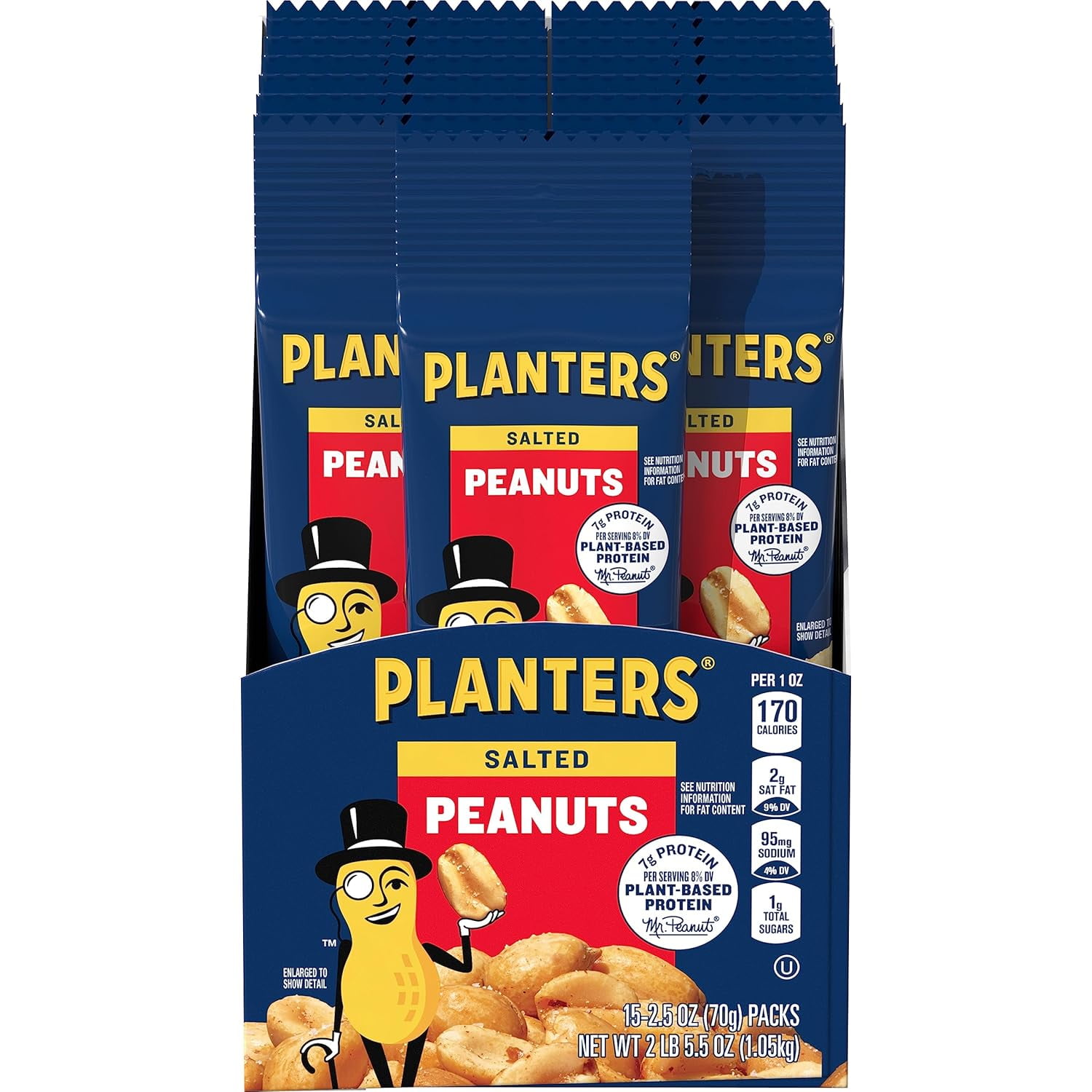 PLANTERS Salted Peanuts, Nuts Individual Packs, Party Snacks, Snack ...