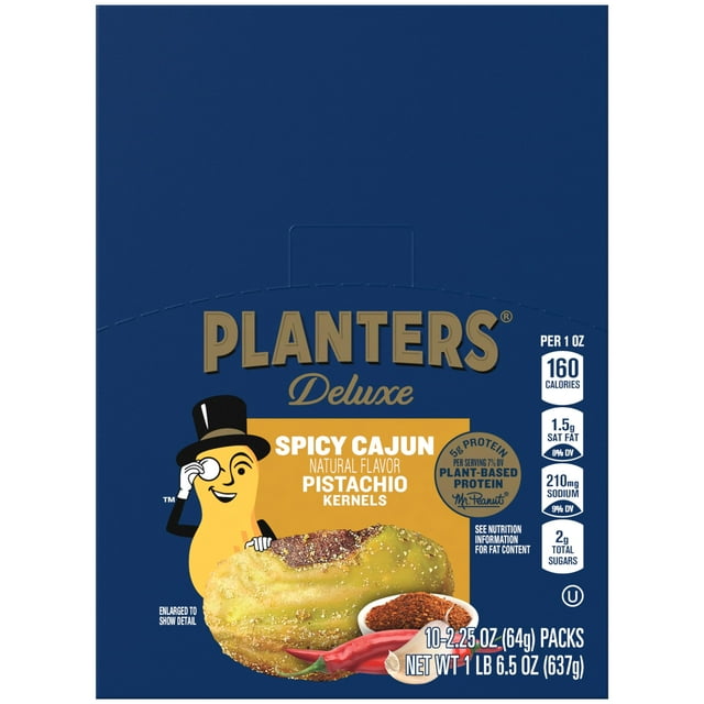 PLANTERS Spicy Cajun Pistachio ZS23 Kernels, 2.25 oz Pack (Pack of 10 ...