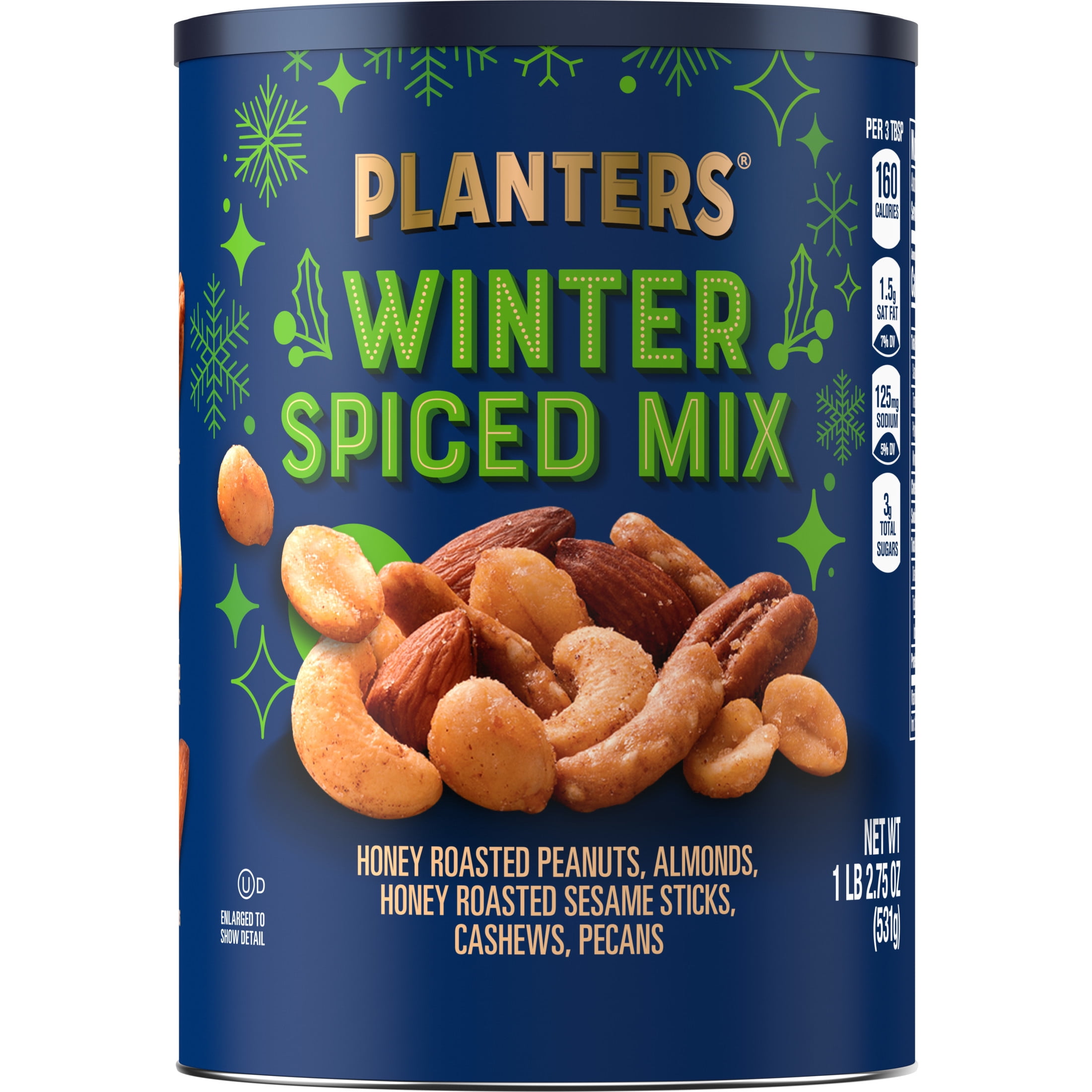 PLANTERS Winter Spiced Trail Mix, Mixed Nuts, 1.17 lb Canister, Party ...